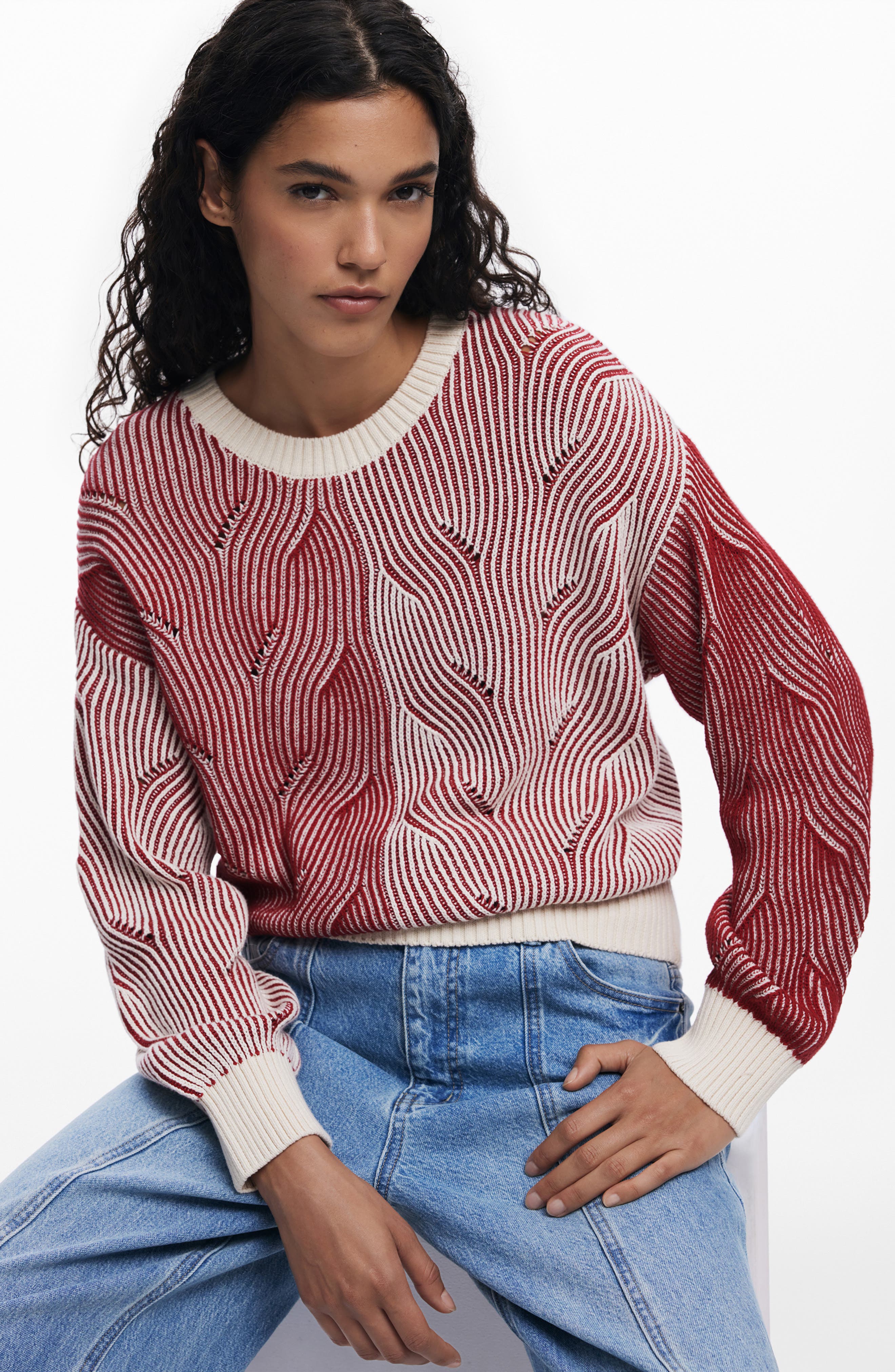 Desigual Colorblock Stripe Sweater | Nordstrom