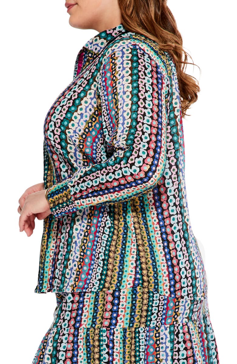 NIC+ZOE Flower Field Crinkle Cotton Button-Up Shirt | Nordstromrack