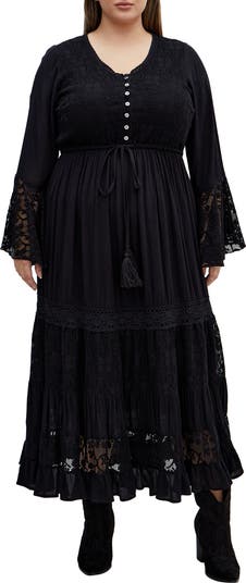 City Chic Tisha Lace Long Sleeve Maxi Dress | Nordstrom