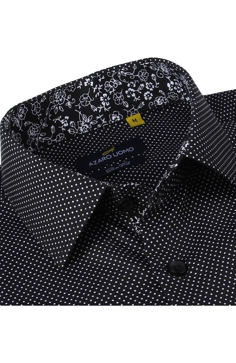 Azaro Uomo Slim Fit Dot Print Performance Button-Up Shirt | Nordstromrack