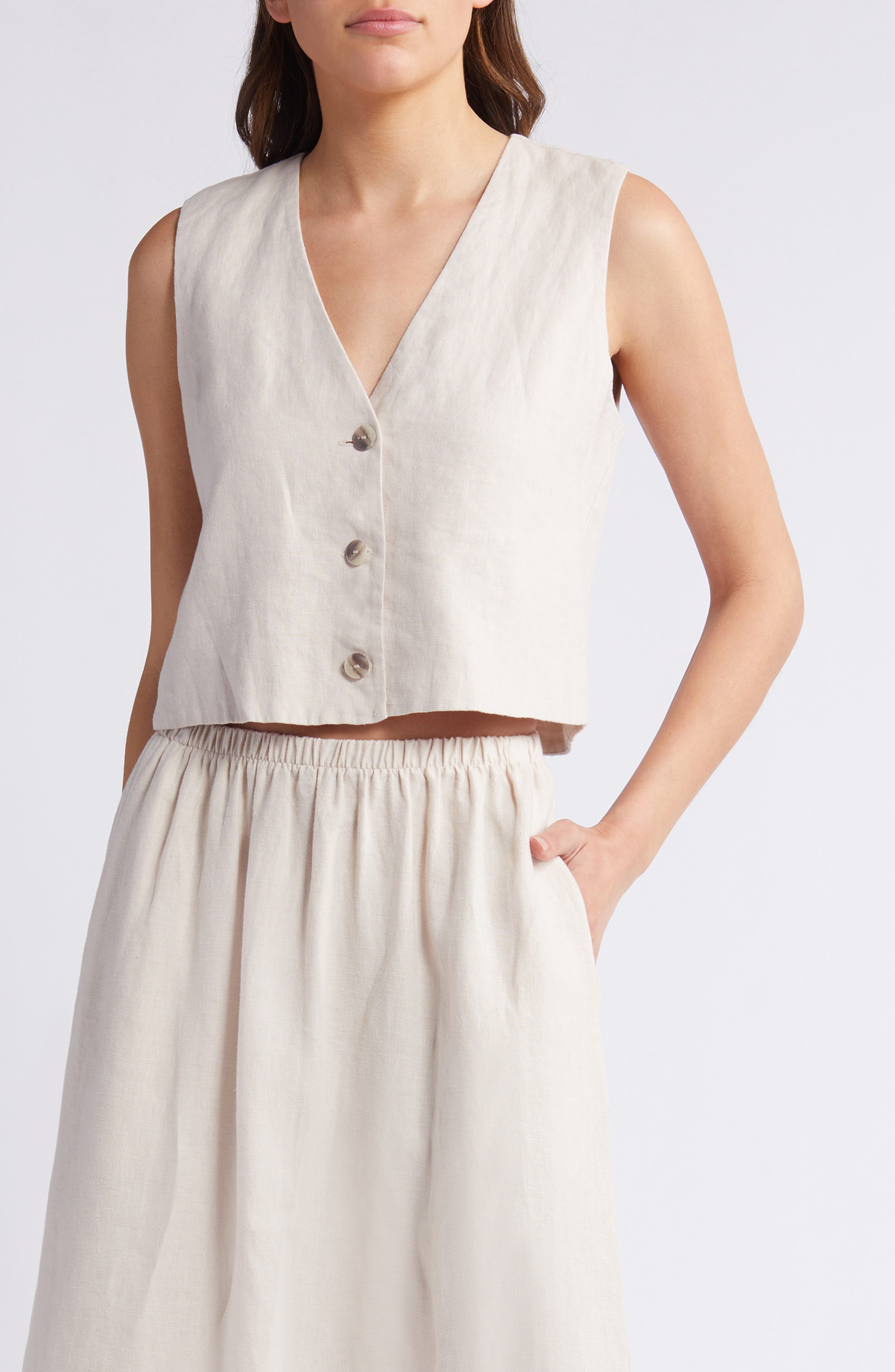 XÍRENA Vida Linen Vest | Nordstromrack