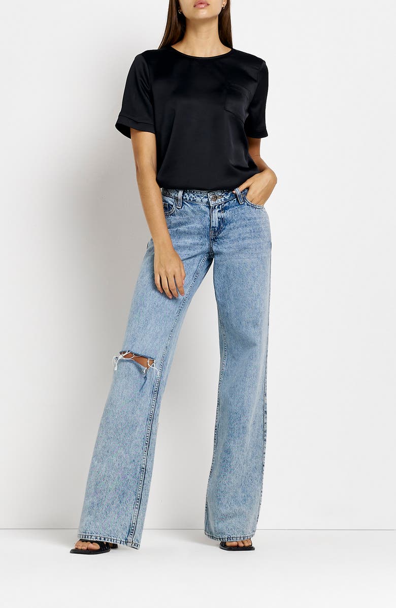 River Island Pocket Satin Top | Nordstromrack