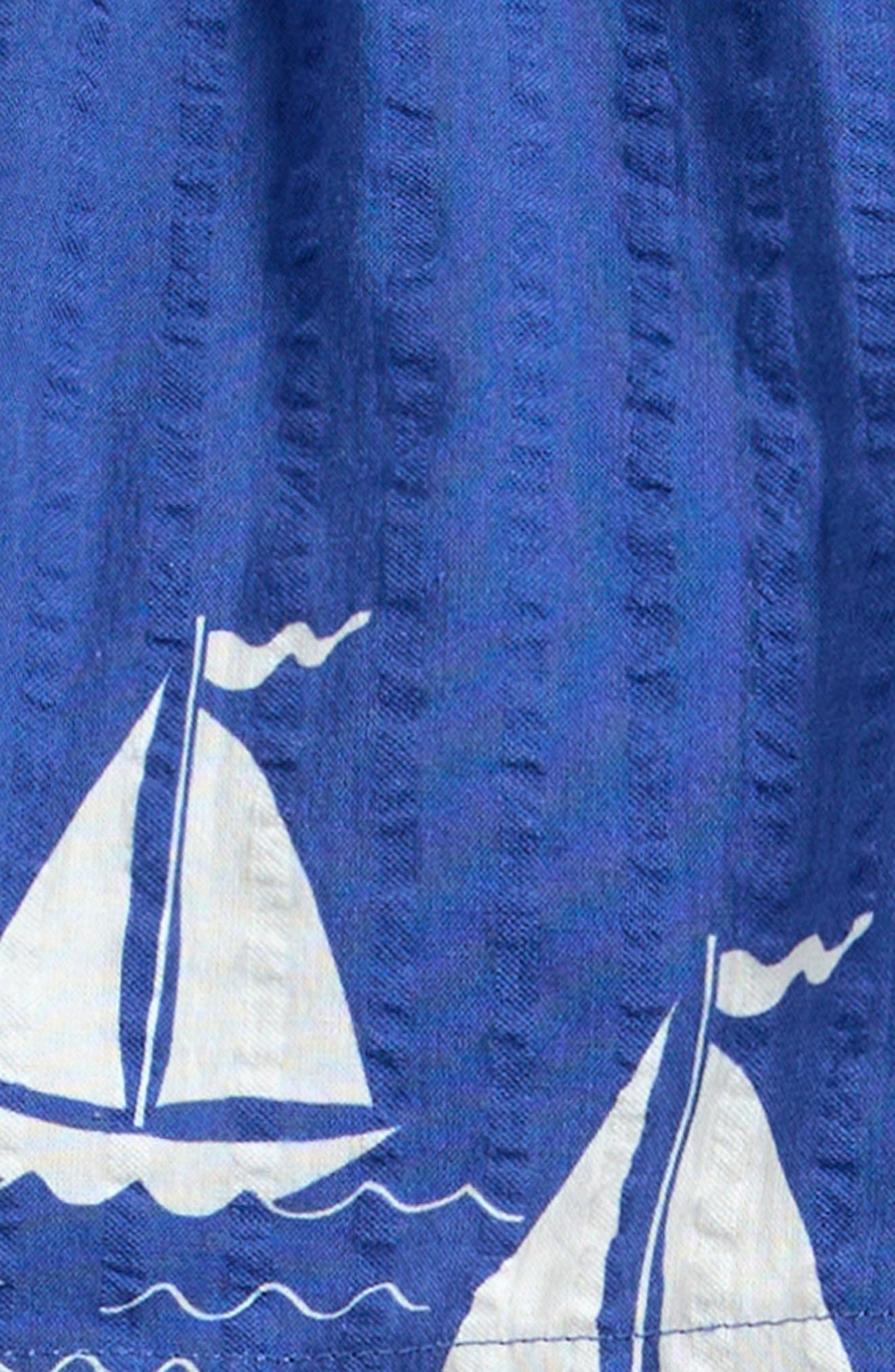 Mini Rodini Kids' Print Organic Cotton Seersucker Shorts | Nordstromrack