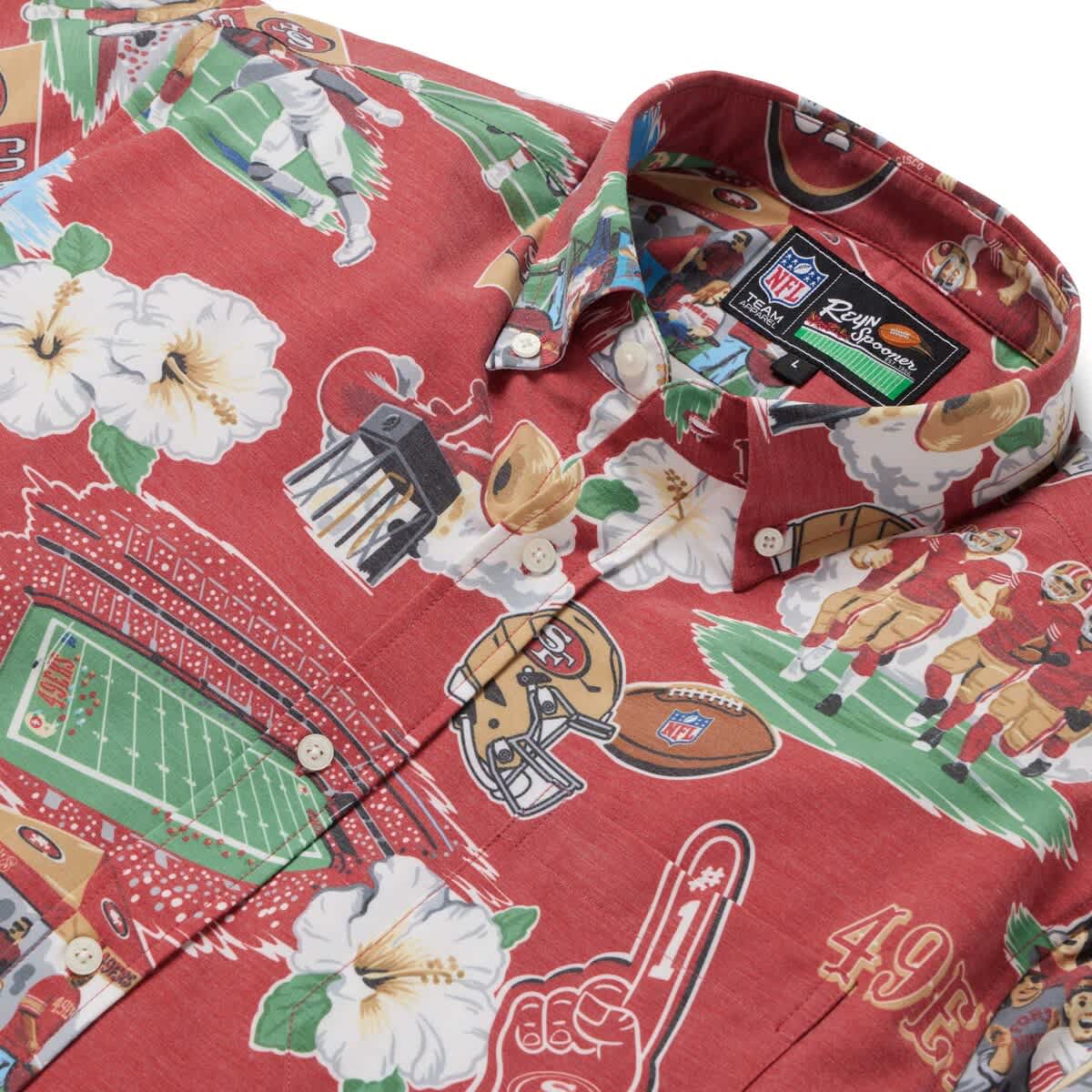 Reyn Spooner Men's Reyn Spooner Red San Francisco 49ers Scenic Button ...