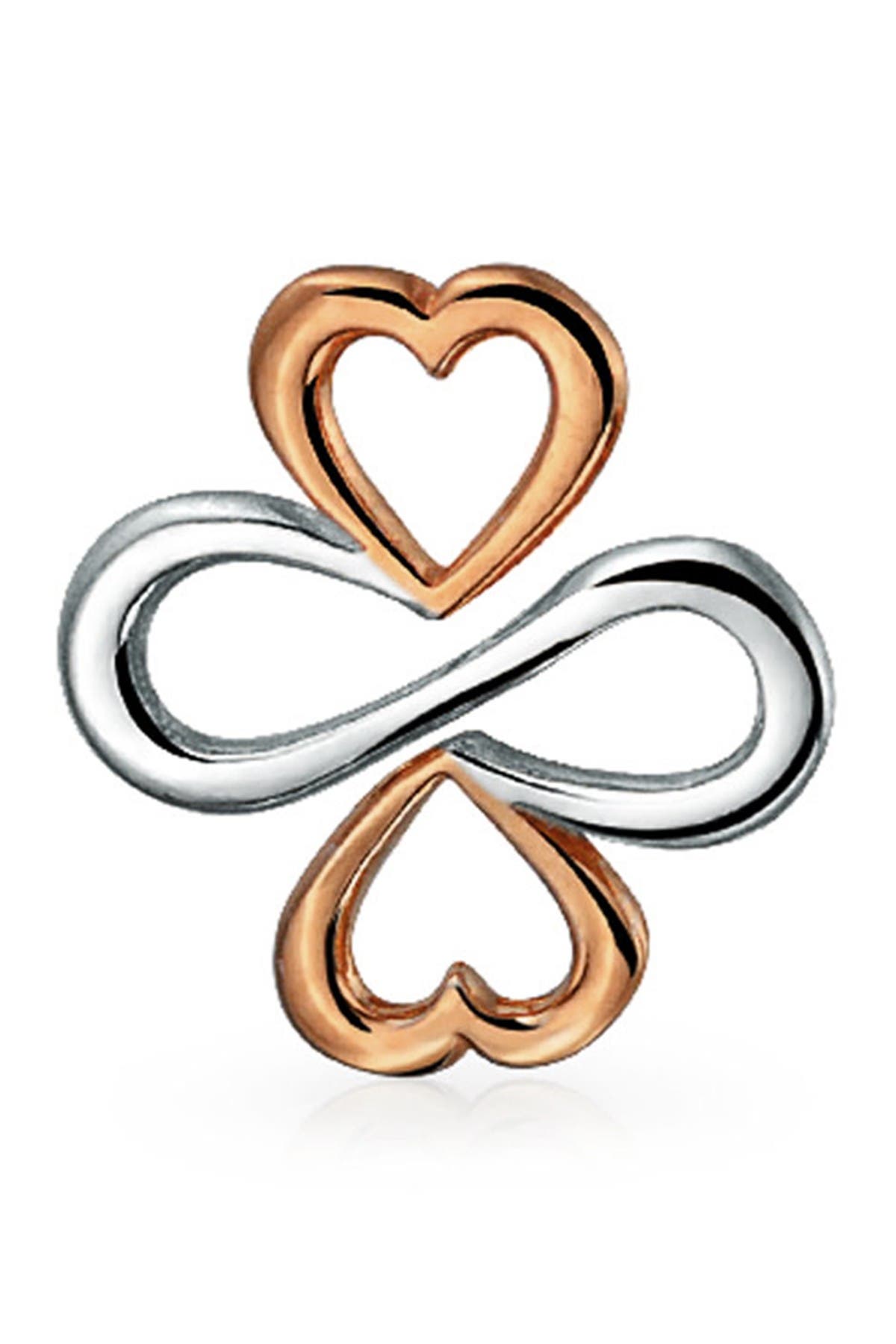 BLING JEWELRY Two-Tone Ayllu Symbol Heart Infinity Clover Stud Earrings ...