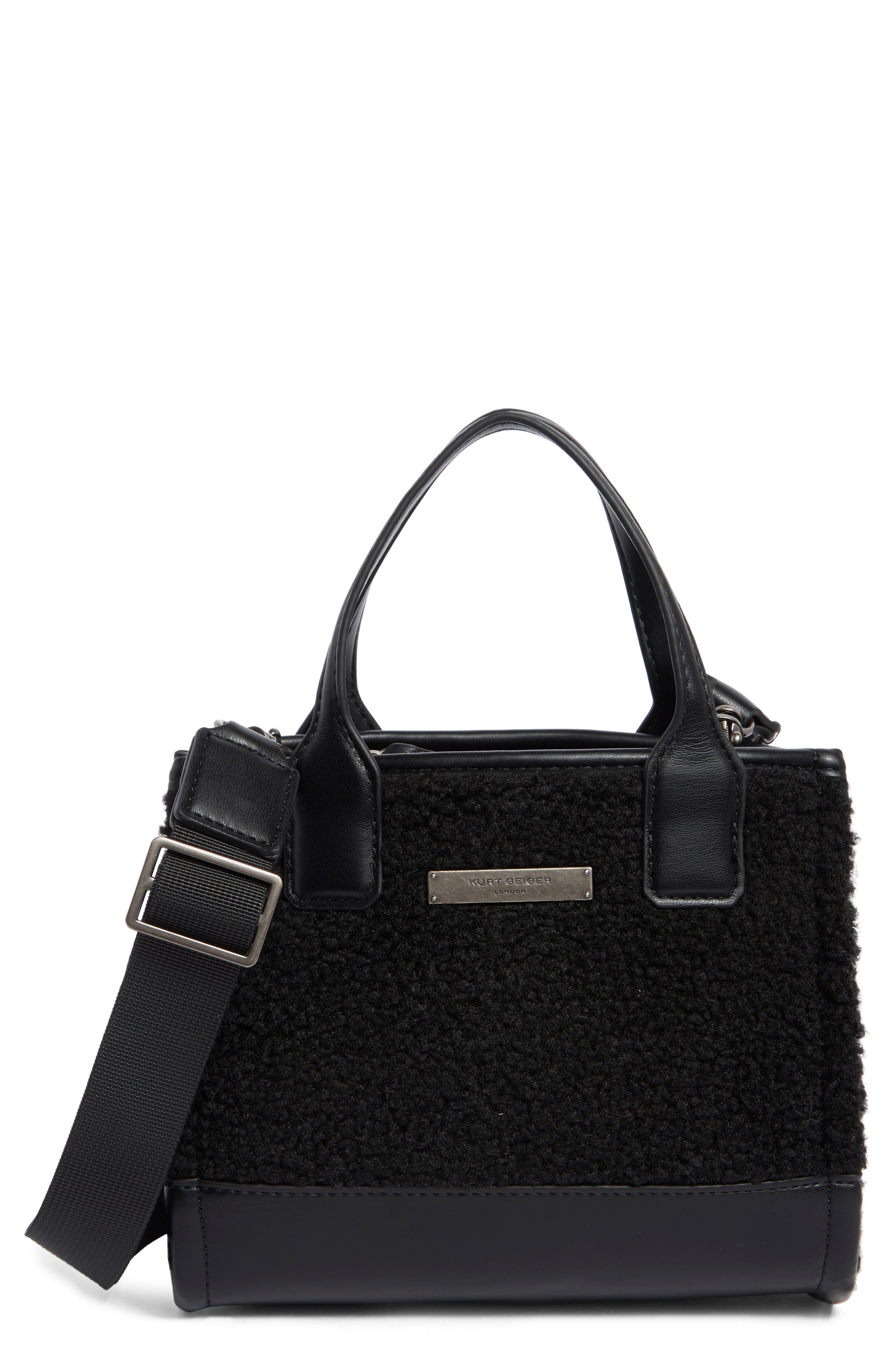 Kurt Geiger London Extra Small Faux Shearling Surrey Tote Bag ...