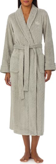 Lauren Ralph Lauren Cable Jacquard Long Robe | Nordstrom