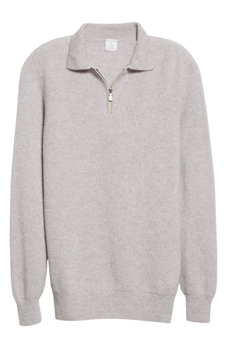 Eleventy Long Sleeve Fine Gauge Cashmere Zip Polo Sweater | Nordstrom