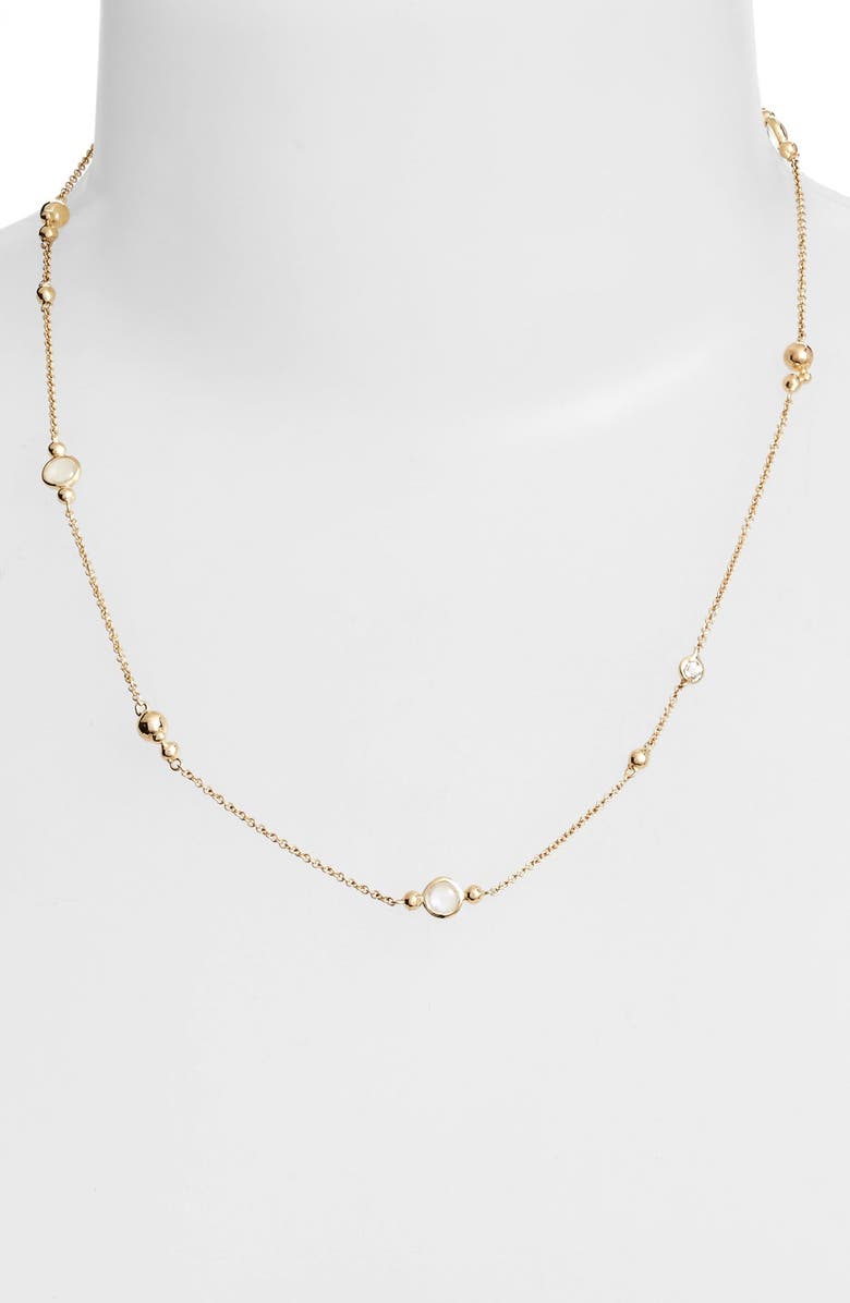 Anzie 'Dew Drop - Bubbling Brook' Semiprecious Stone Station Necklace ...