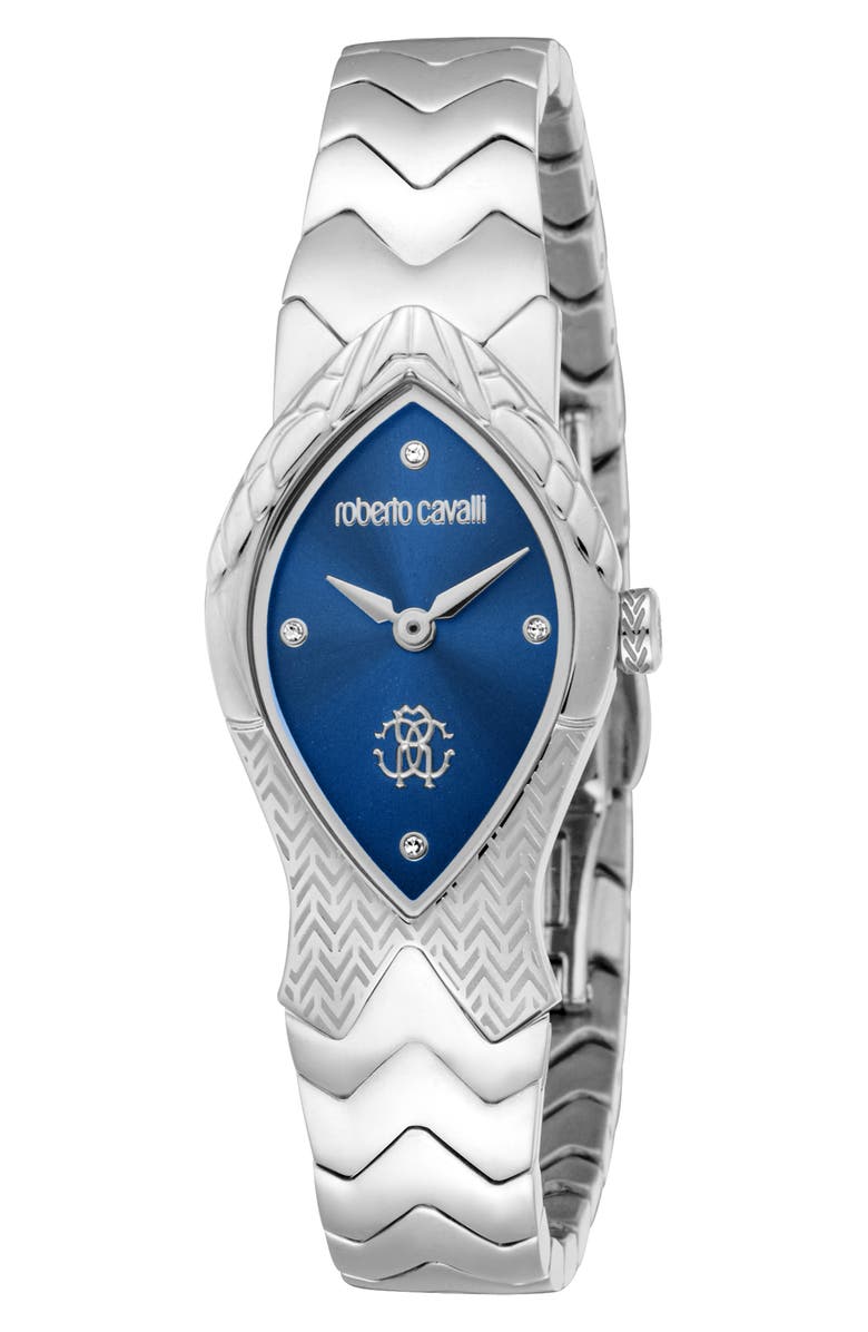 Roberto Cavalli Snake Textured Crystal Quartz Bracelet Watch, 22mm x 48 ...