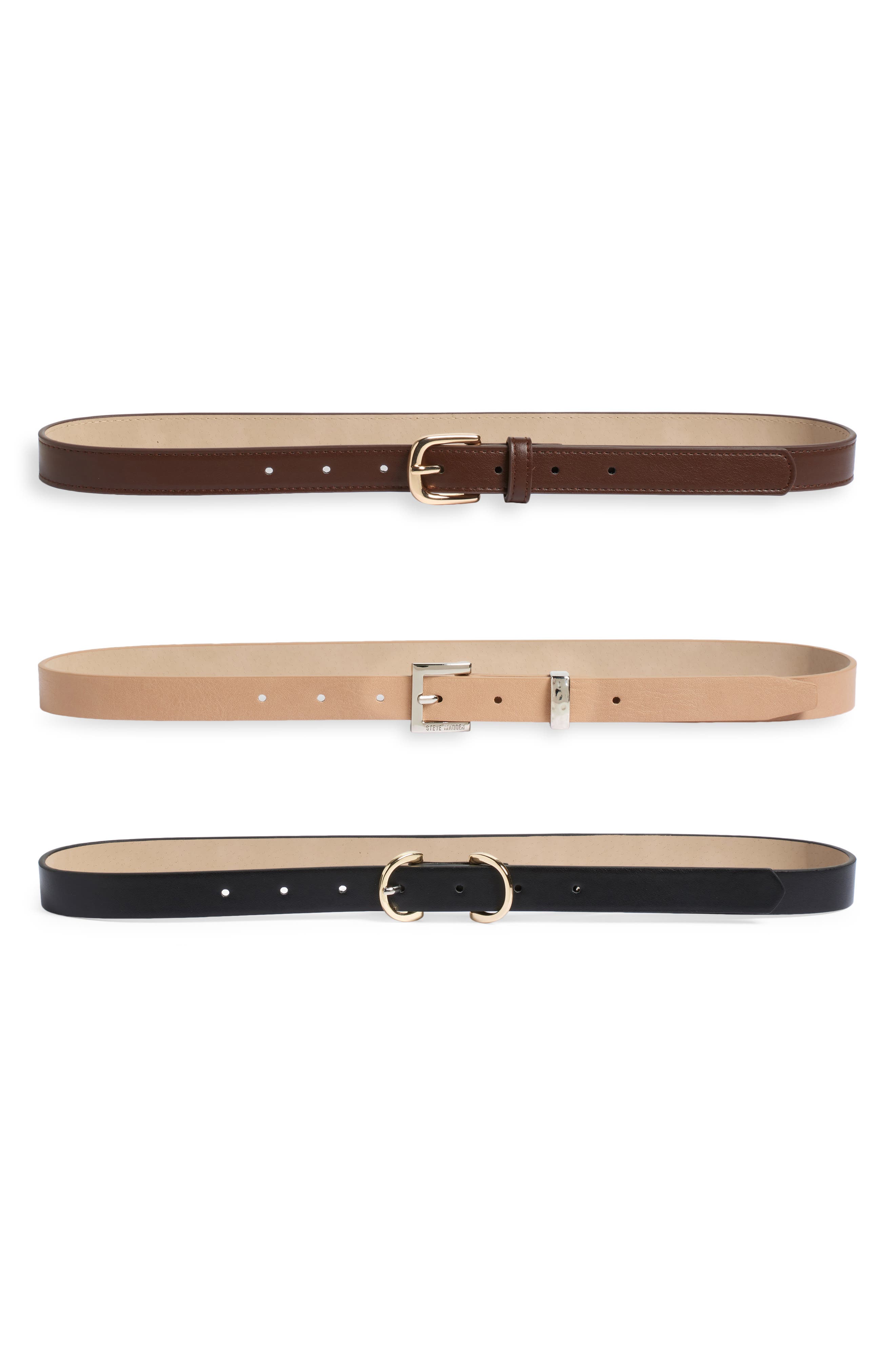 Steve Madden 3-for-1 Gleaming Buckle Belt | Nordstromrack
