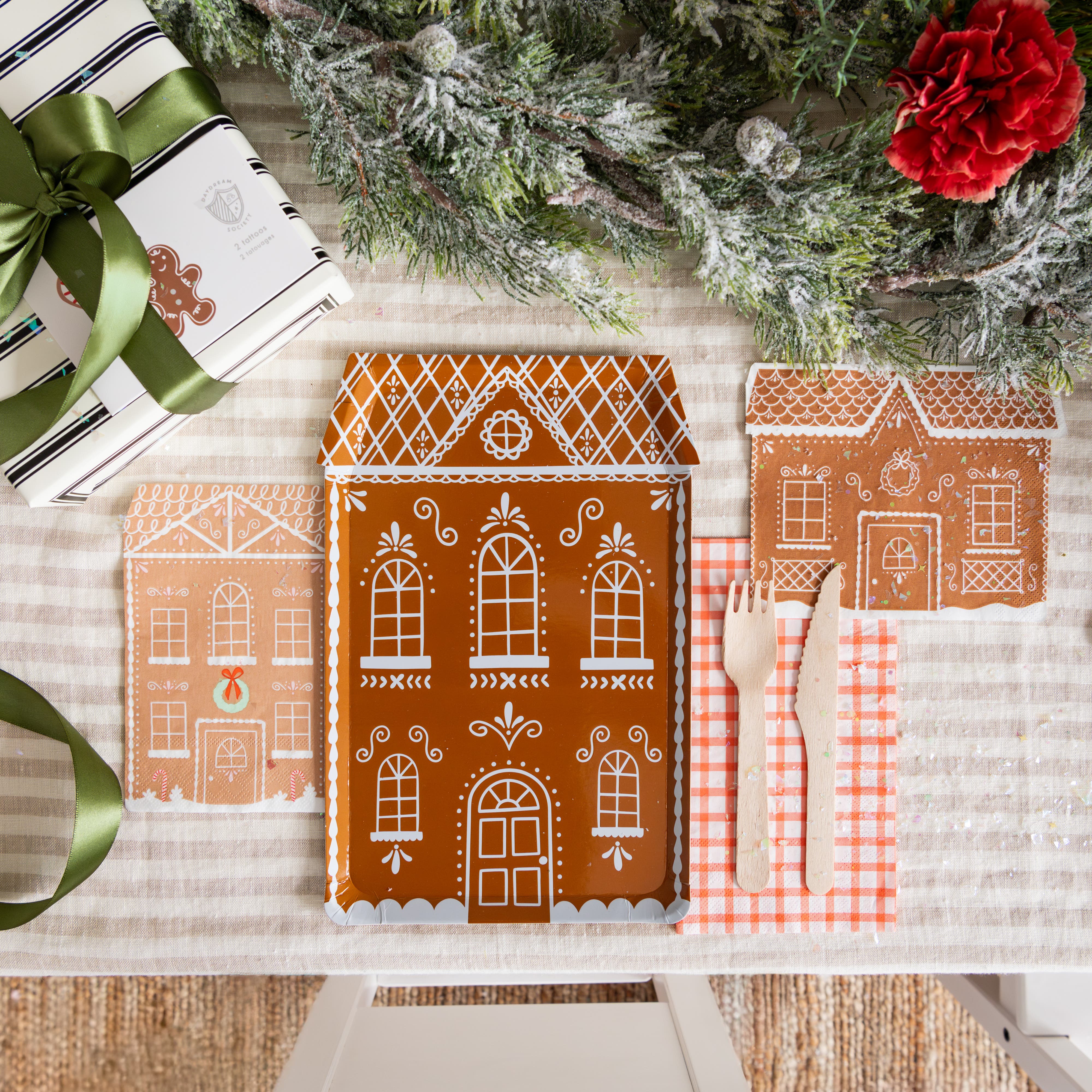 Daydream Society Baking Spirits Bright Gingerbread House Large Napkins ...