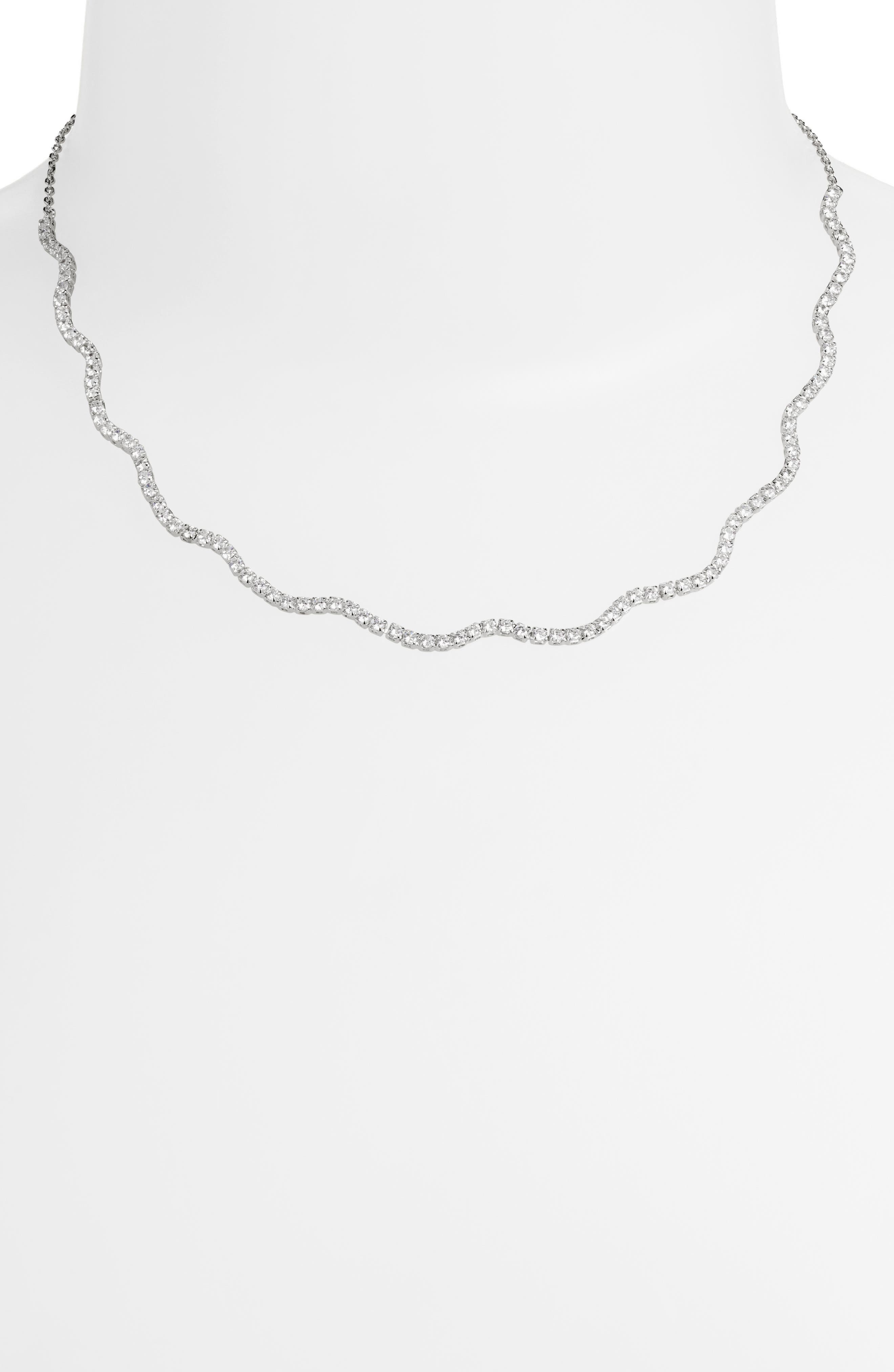 Nordstrom Cubic Zirconia Wavy Frontal Necklace | Nordstromrack