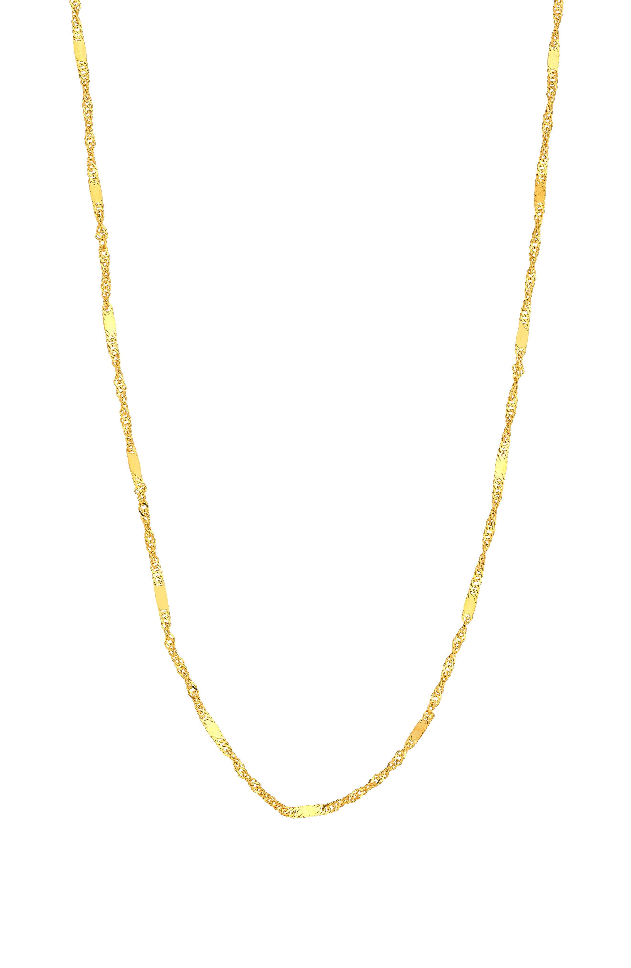 HAWLEY ST 14K Gold Flat Station Saturn Chain Necklace | Nordstromrack