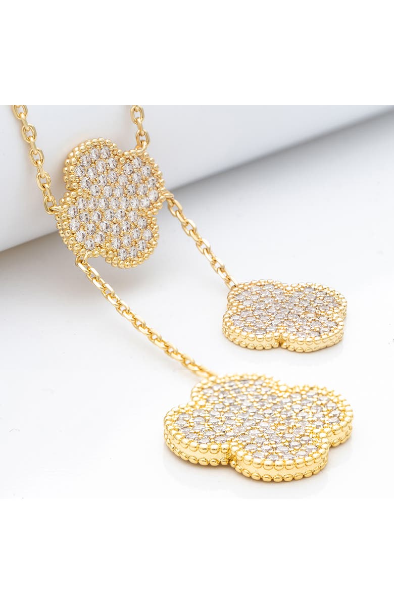 RIVKA FRIEDMAN 18K Gold Plated Pavé Cubic Zirconia Quatrefoil Station ...