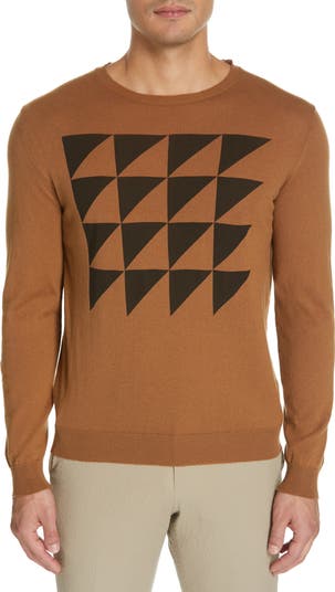 Eidos Triangle Pattern Crewneck Cotton & Cashmere Sweater | Nordstrom