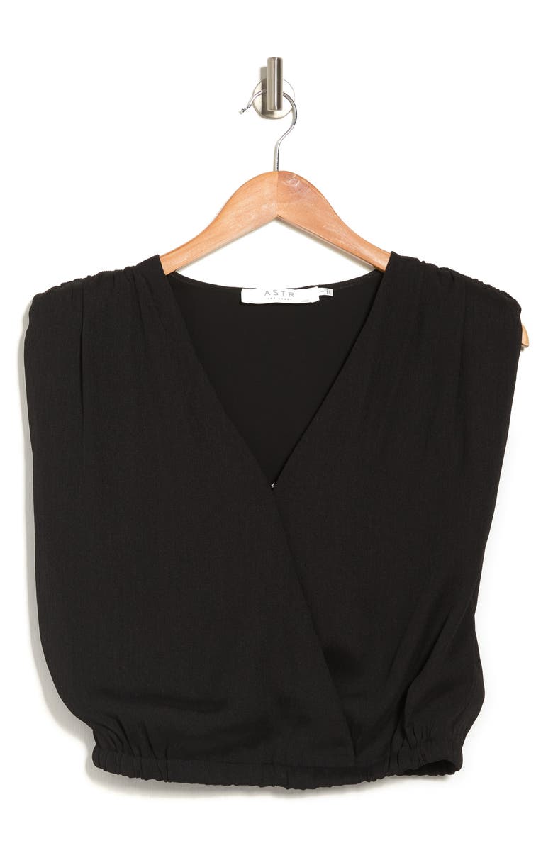 ASTR the Label Shoulder Pad Sleeveless Wrap Top | Nordstromrack