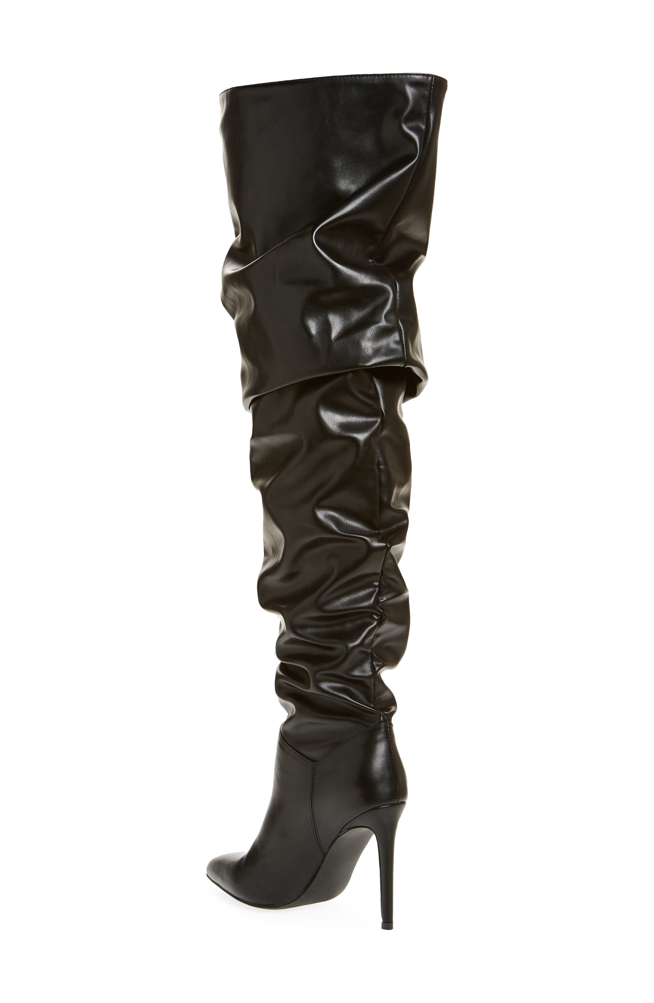 AZALEA WANG Torvi Slouch Pointed Toe Over the Knee Boot (Women ...