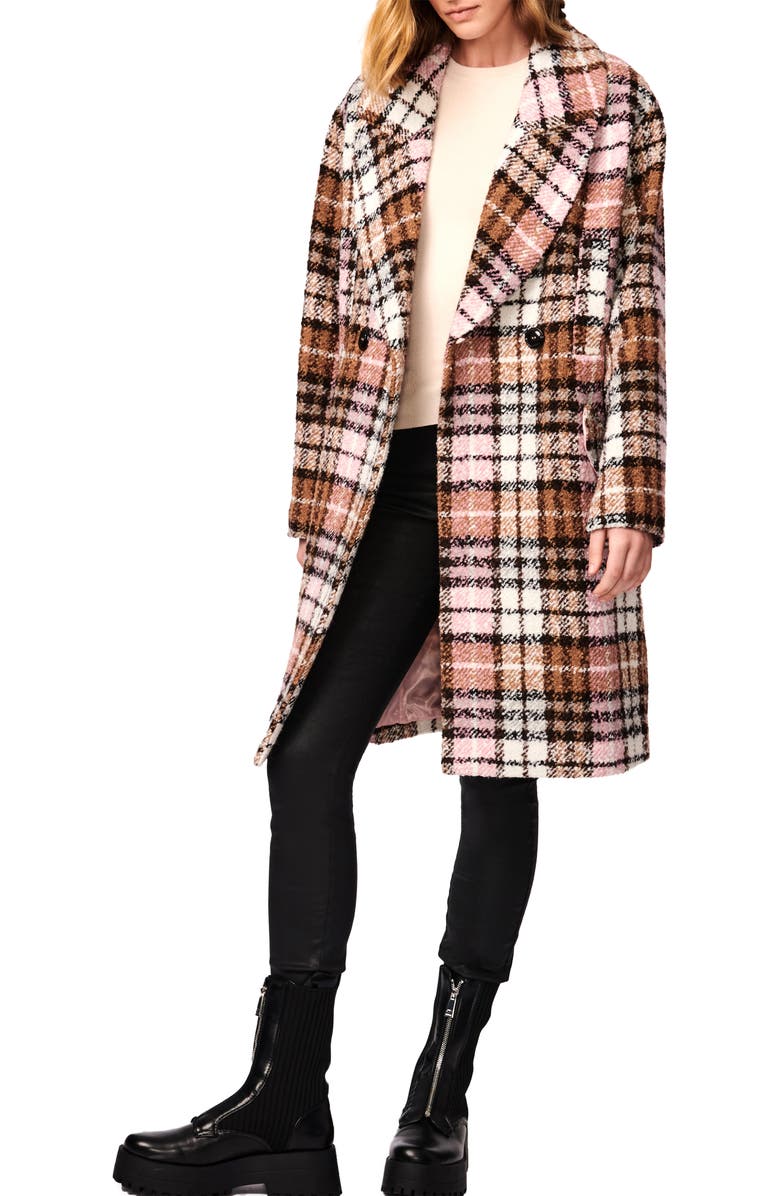 Bernardo Plaid Wool Blend Coat | Nordstromrack