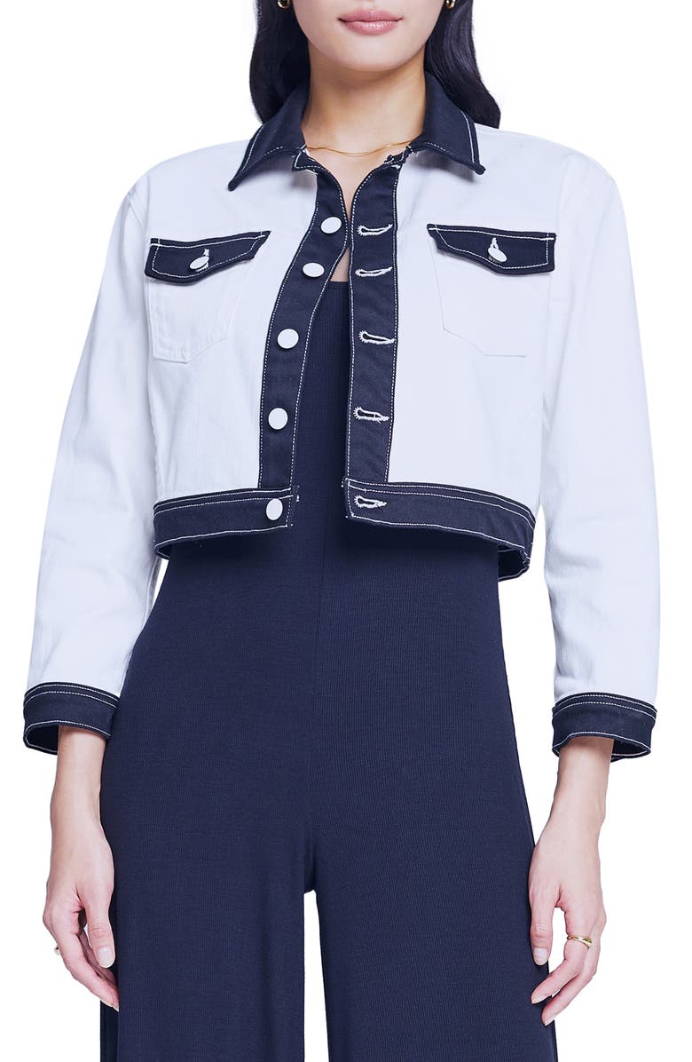 L'AGENCE Koda Colorblock Crop Jacket | Nordstromrack