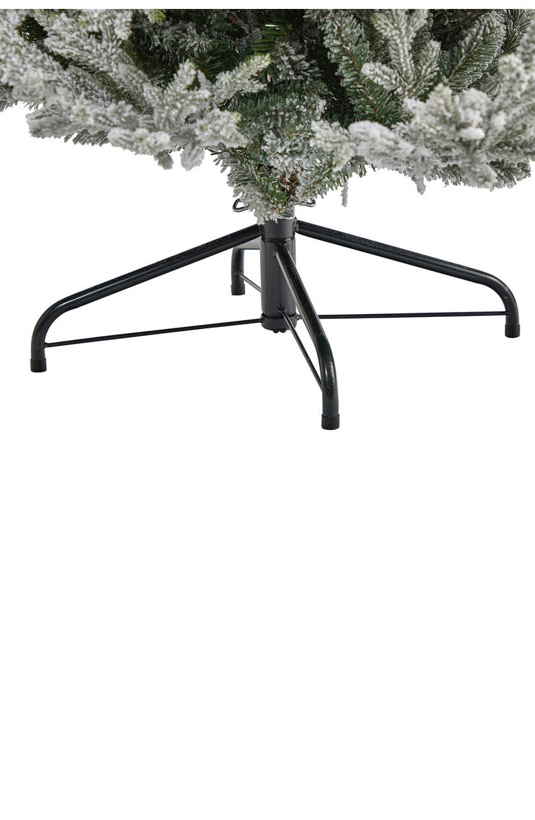NEARLY NATURAL 7ft. Flocked Fraser Fir Artificial Christmas Tree with ...