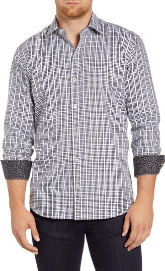 Bugatchi Shaped Fit Print Cotton Shirt | Nordstromrack