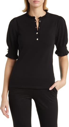 Anne Klein Ruffle Trim Knit Top | Nordstrom