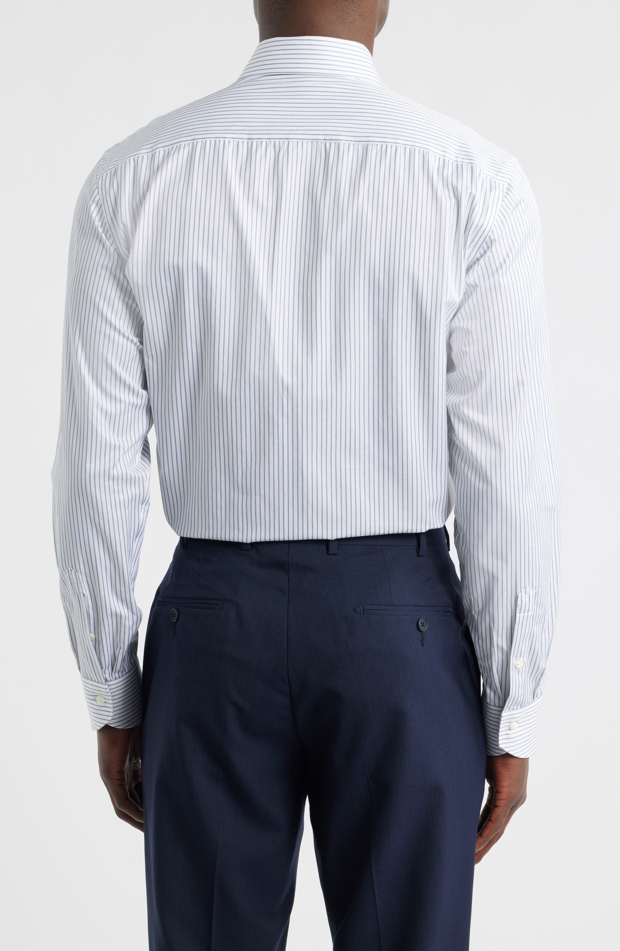 Canali Regular Fit Stripe Non-Iron Cotton Dress Shirt | Nordstrom