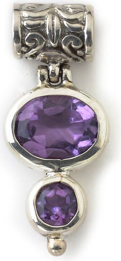 SAMUEL B. Sterling Silver Two Stone Amethyst Pendant | Nordstromrack