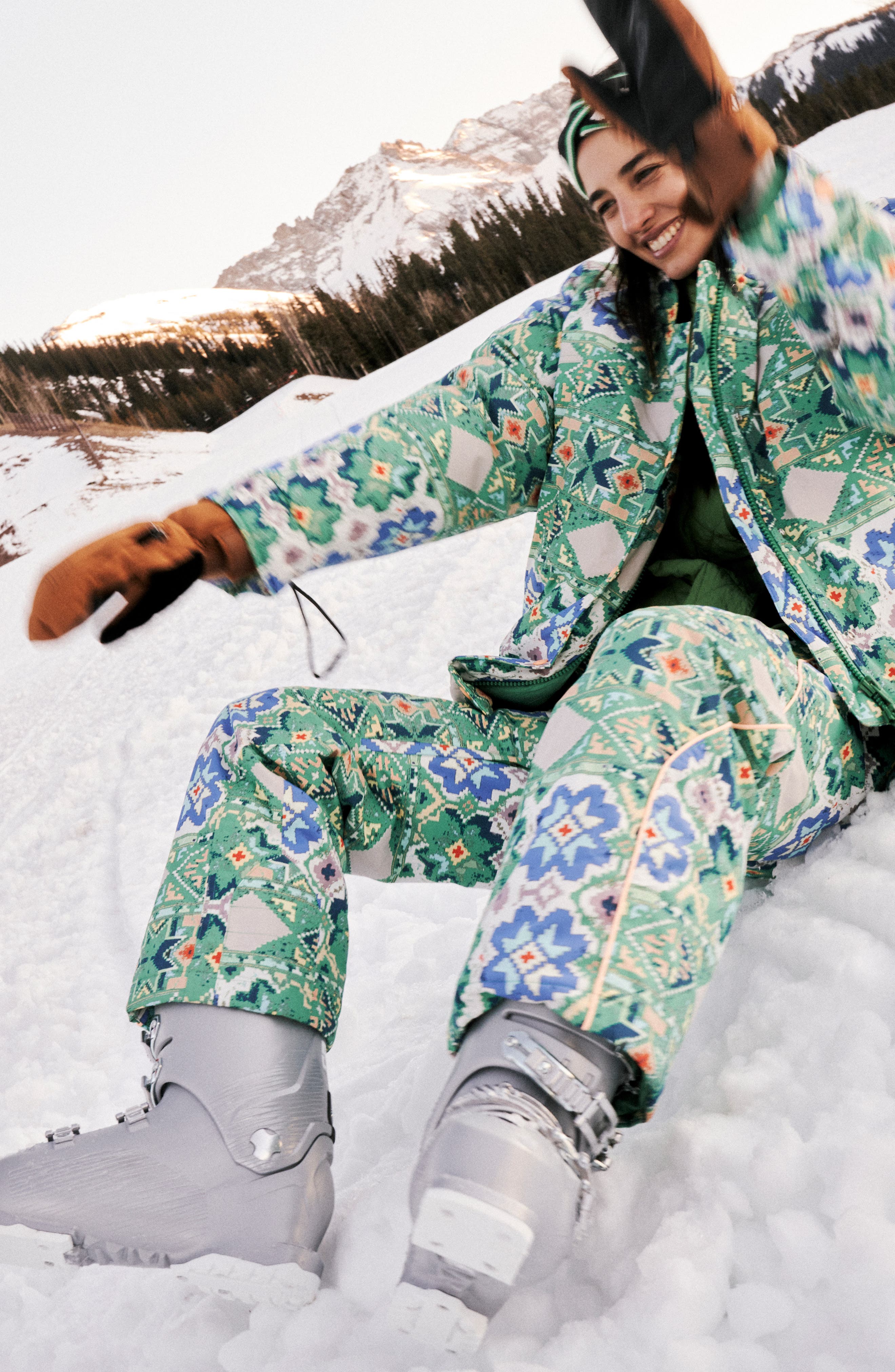 Free People FP Movement Bunny Slope Print Waterproof High Waist Ski ...