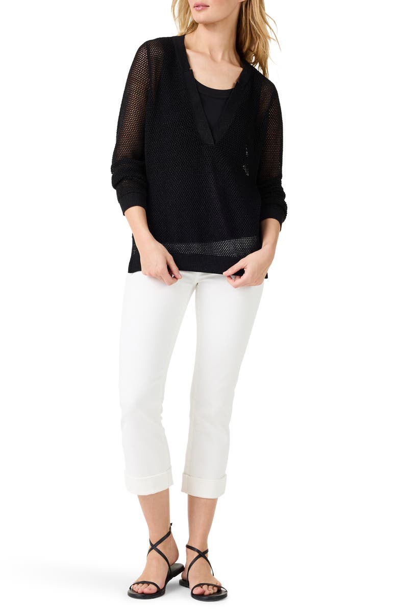 NIC+ZOE Metallic Mesh Stitch Sweater | Nordstromrack