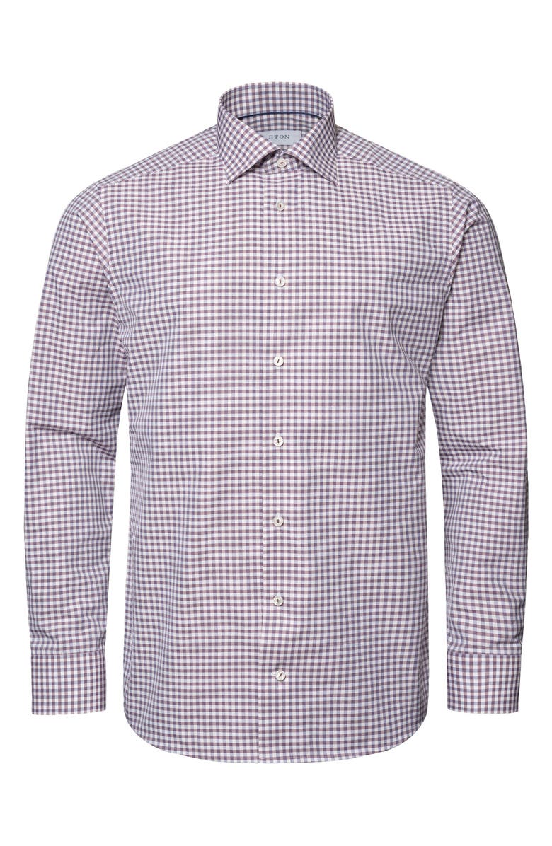 Eton Contemporary Fit Check Cotton Piqué Dress Shirt | Nordstromrack