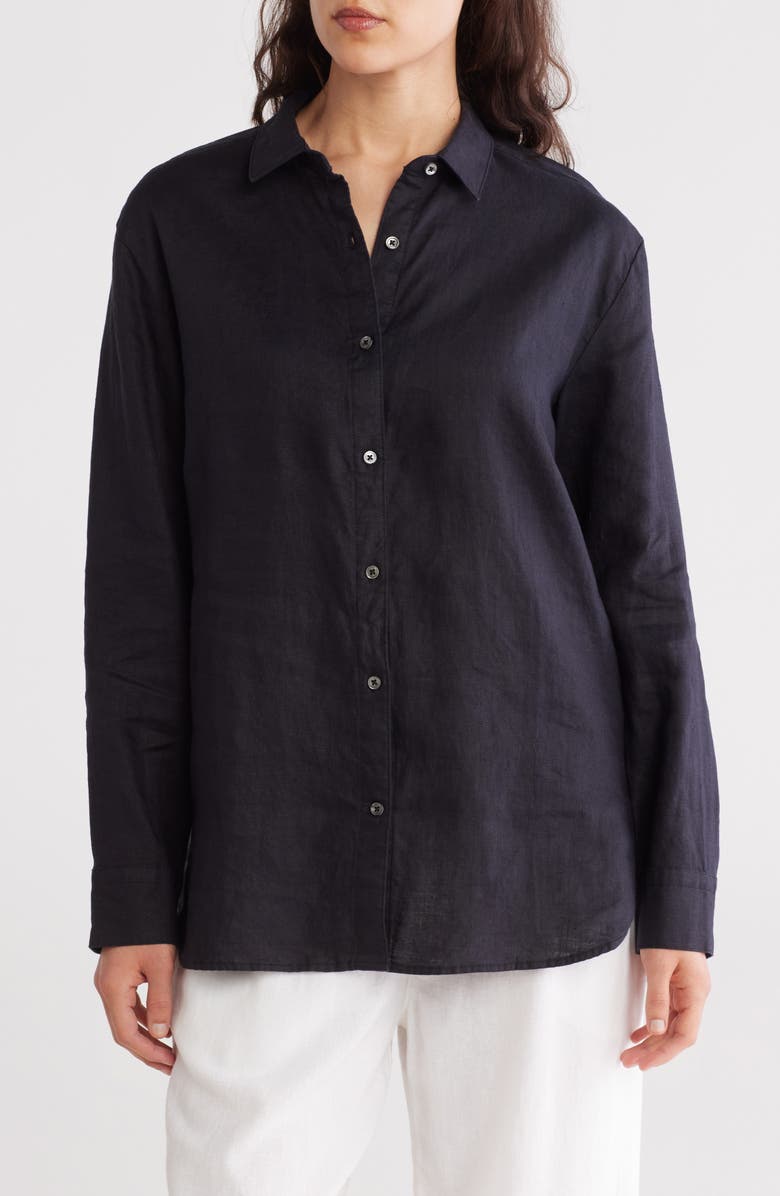 James Perse Linen Button Front Shirt | Nordstromrack