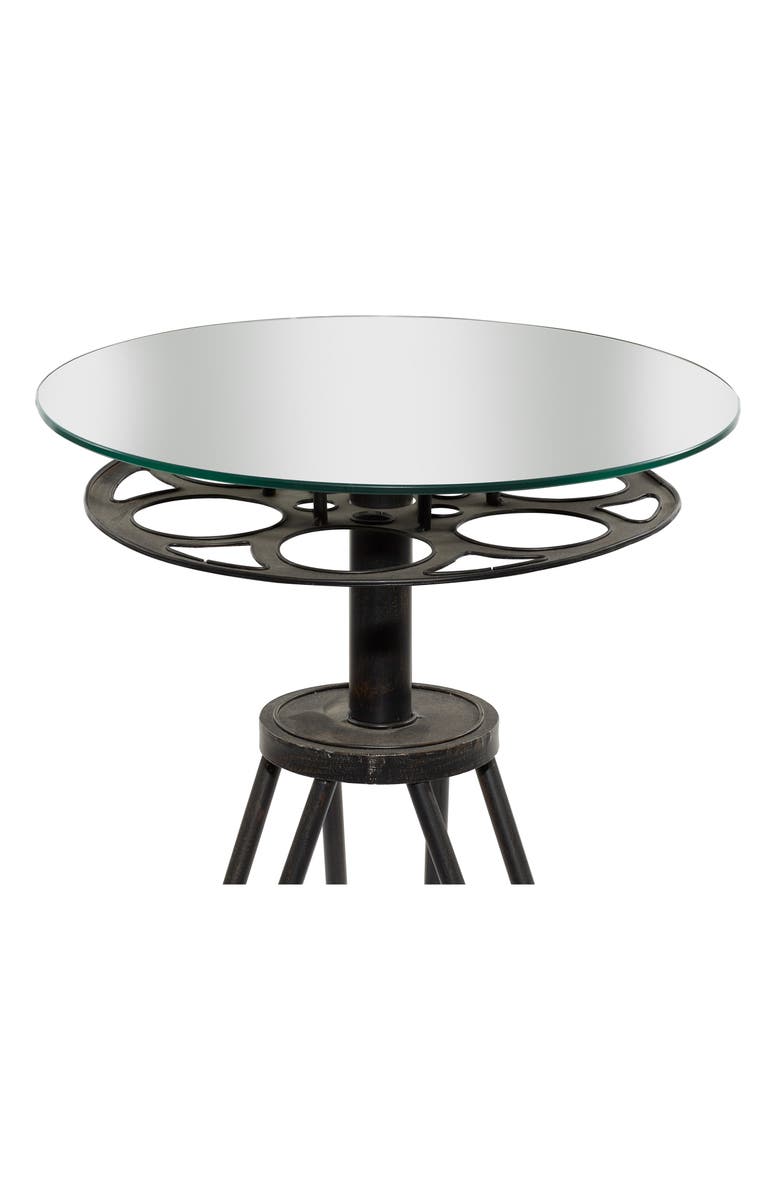 SONOMA SAGE HOME Black Metal Film Reel Accent Table with Tripod Legs ...