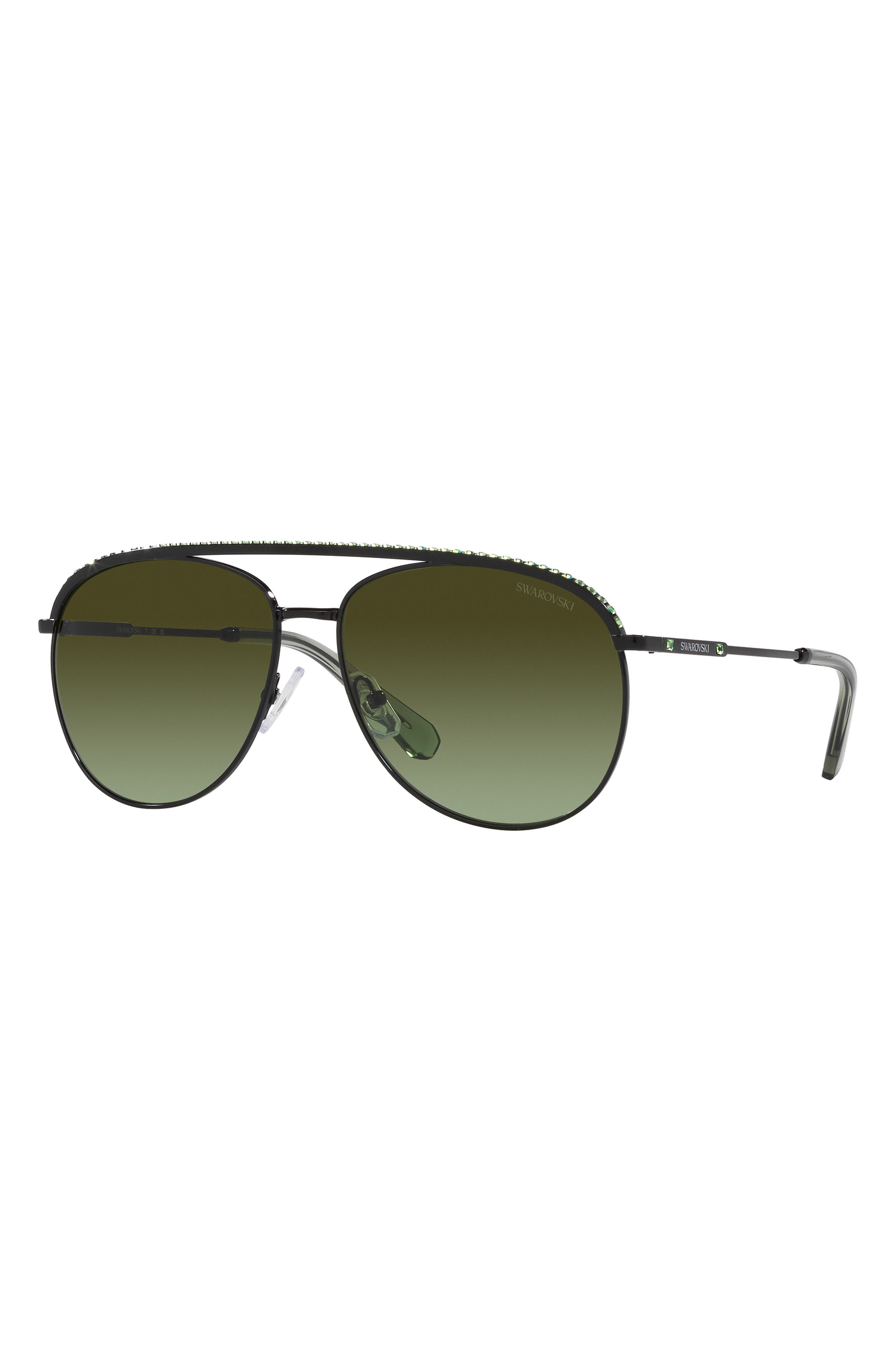 Swarovski 61mm Crystal Aviator Sunglasses | Nordstrom