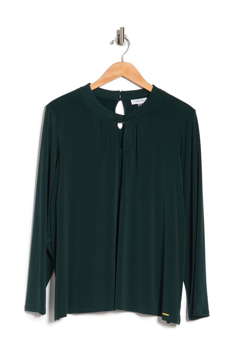 Calvin Klein Keyhole Cutout Long Sleeve Blouse | Nordstromrack