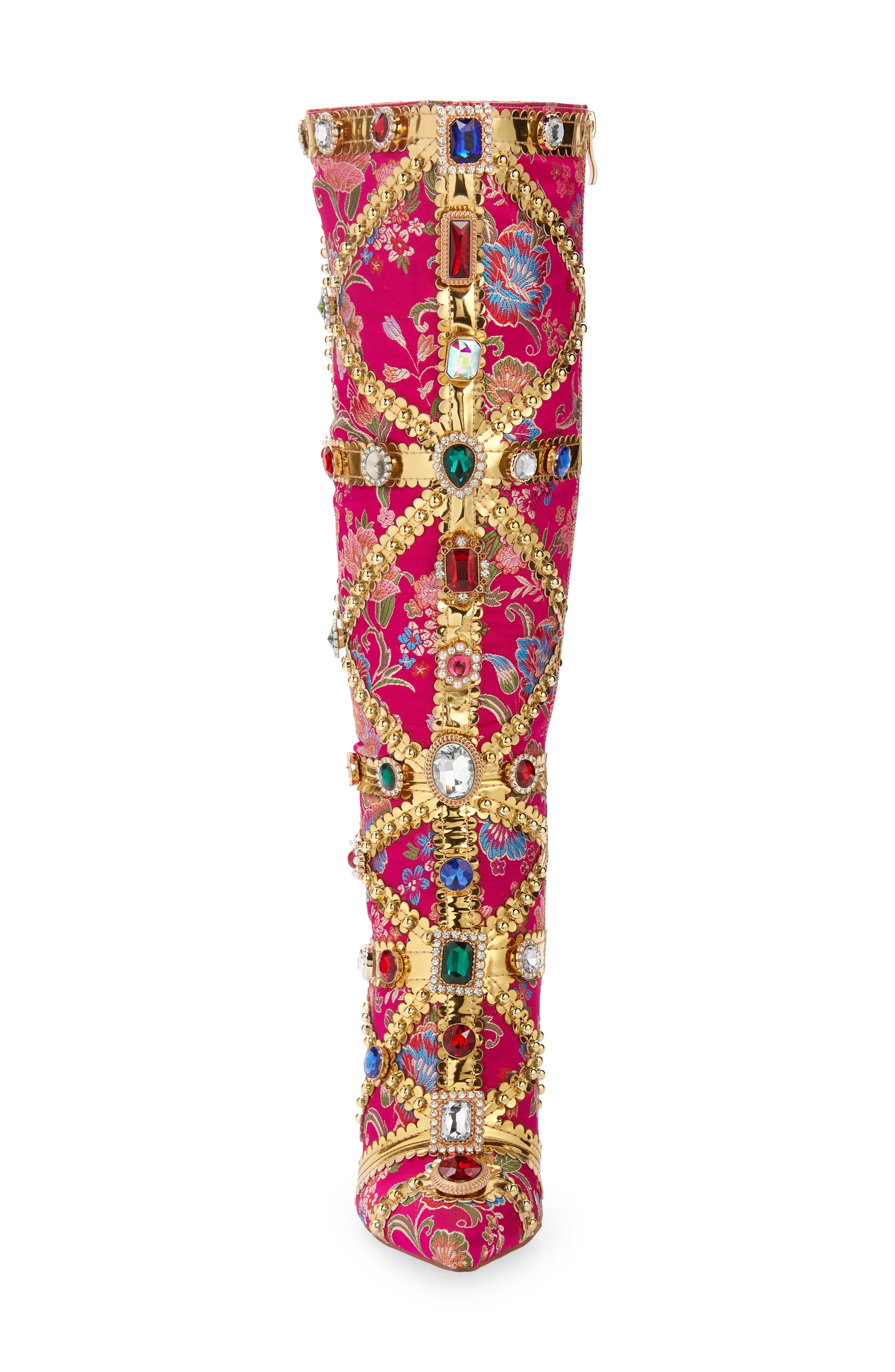 AZALEA WANG Confident Embroidered Knee High Boot (Women) | Nordstromrack