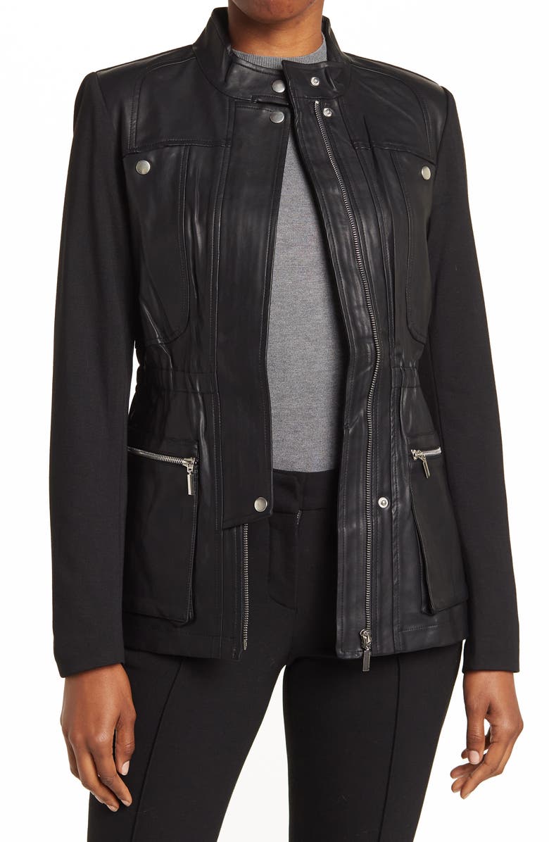 PATRIZIA LUCA Mix Media Moto Jacket | Nordstromrack