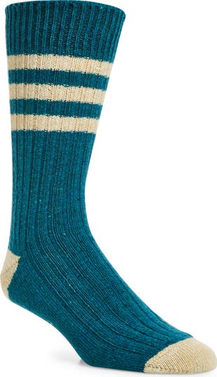 Drake's Stripe Donegal Merino Wool, Cashmere & Silk Boot Socks | Nordstrom