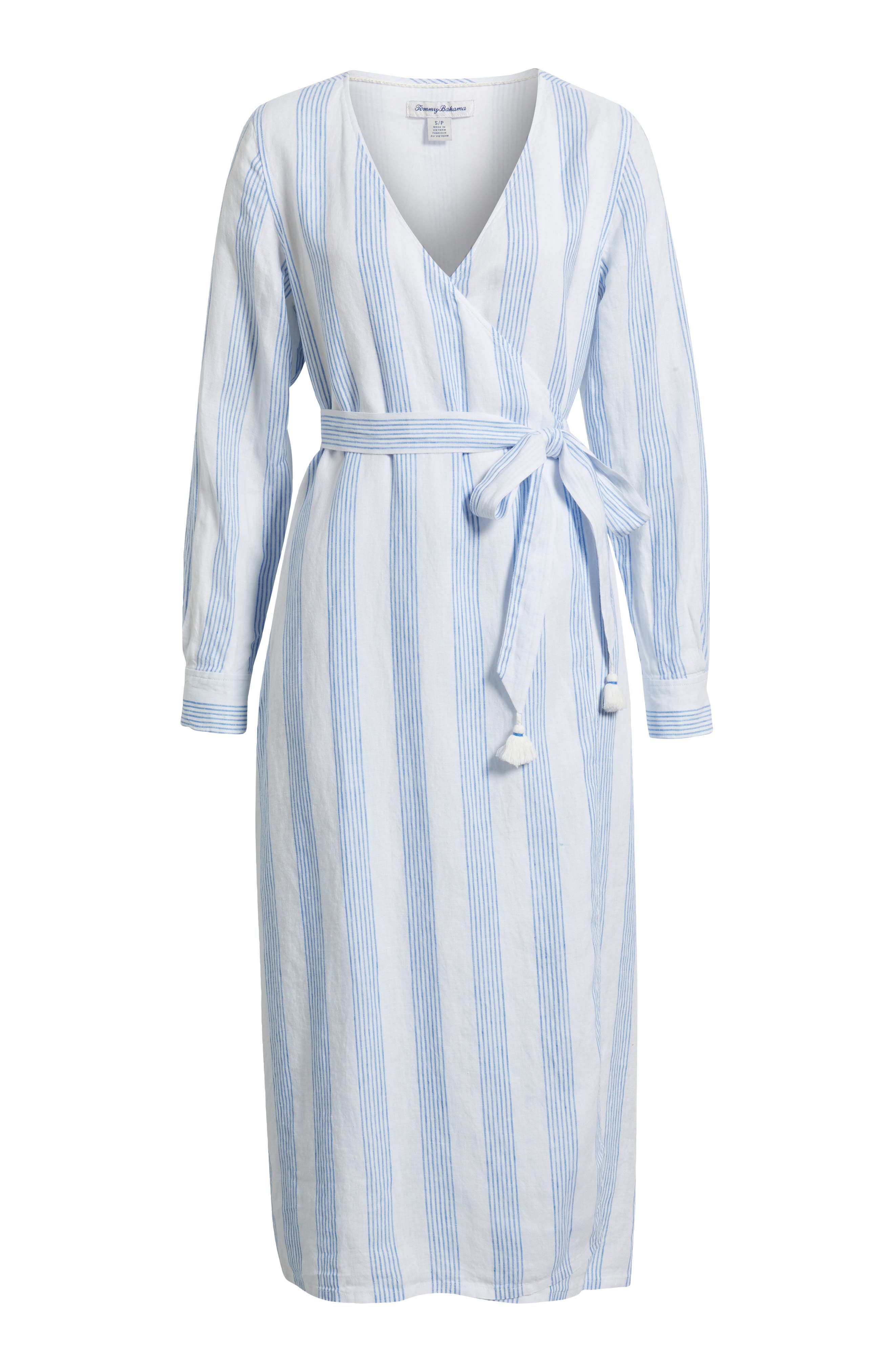 Tommy Bahama Bayside Isle Long Sleeve Linen Wrap Dress | Nordstrom
