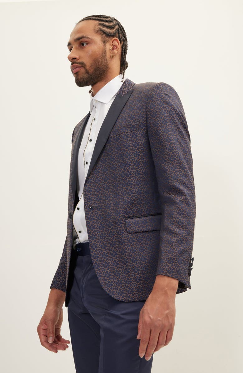 RON TOMSON Paisley Pattern Tuxedo Jacket | Nordstromrack