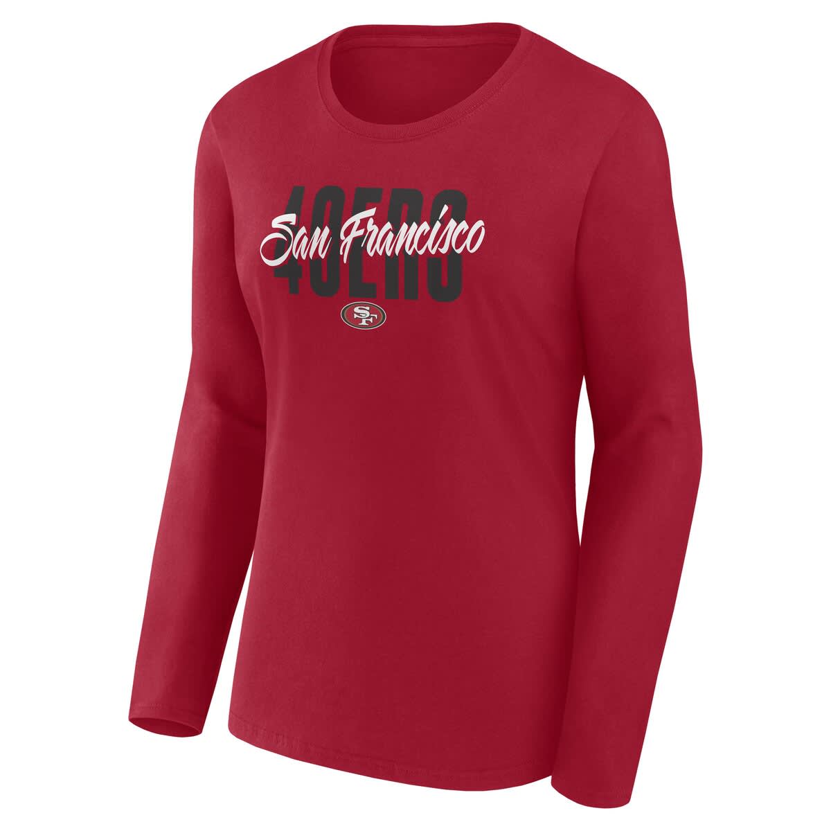 Fanatics Womens Fanatics Scarlet San Francisco 49ers Long Sleeve Scoop