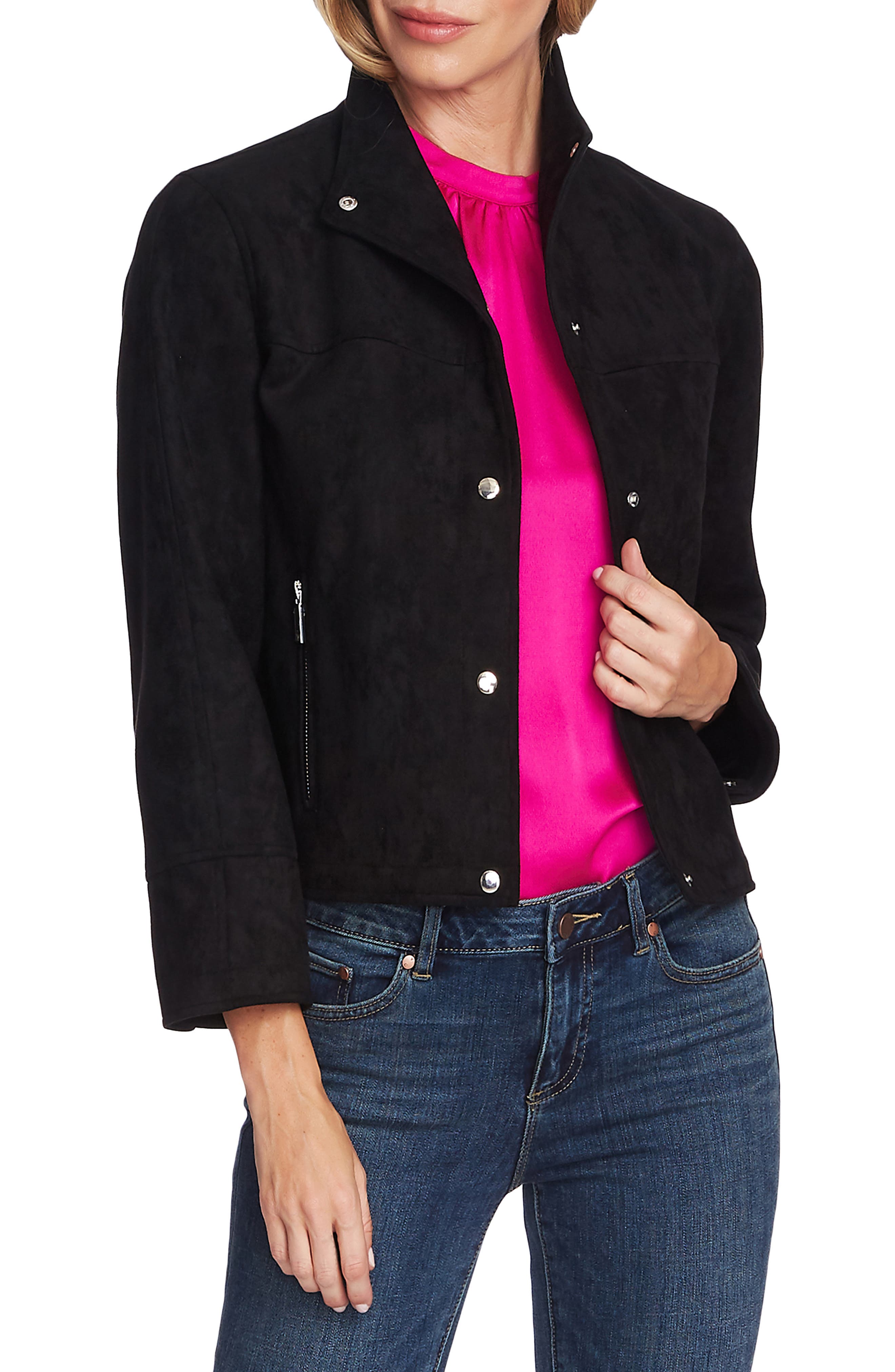 Vince Camuto Snap Front Scuba Jacket | Nordstrom