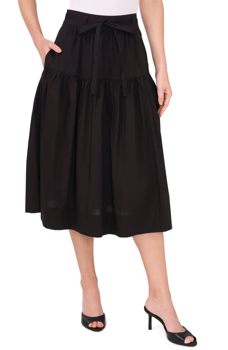 CeCe Tie Waist Cotton Blend Skirt | Nordstromrack