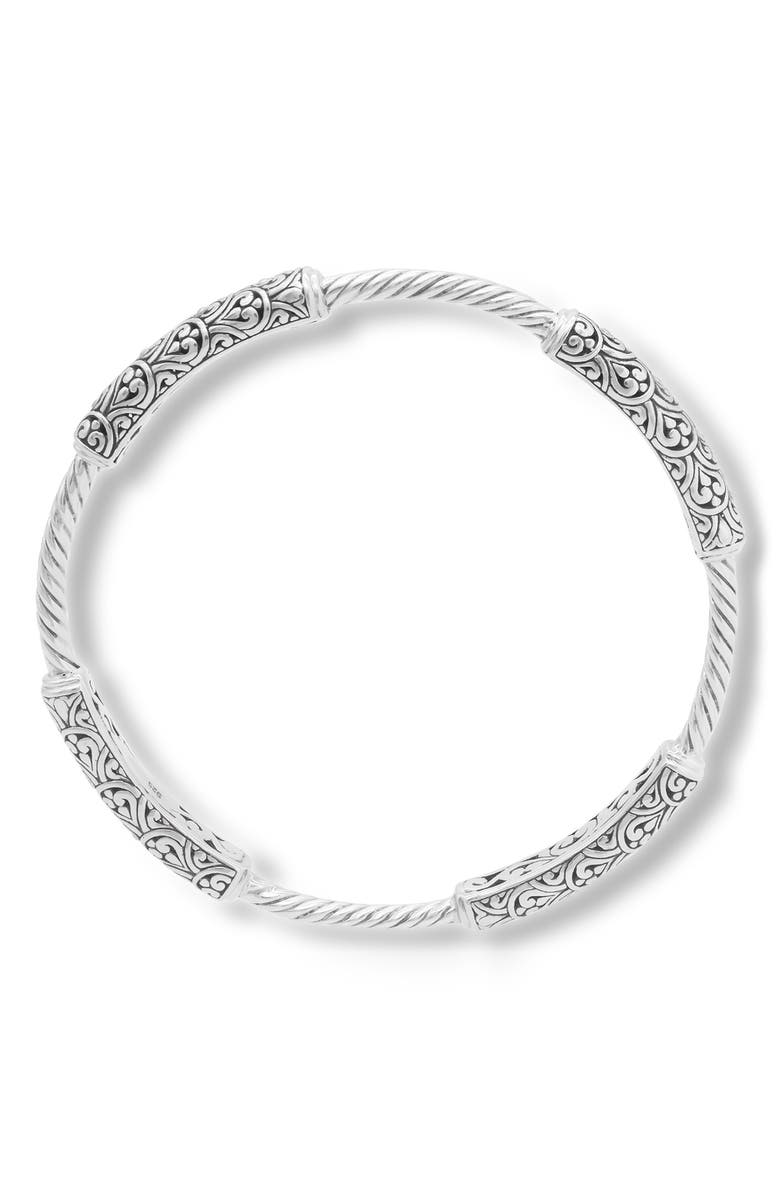 DEVATA Sterling Silver Dragon Skin Twisted Bangle Bracelet | Nordstromrack