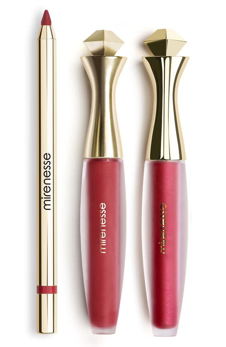 MIRENESSE 3-Piece Matte & Metallic Lip Kit | Nordstromrack