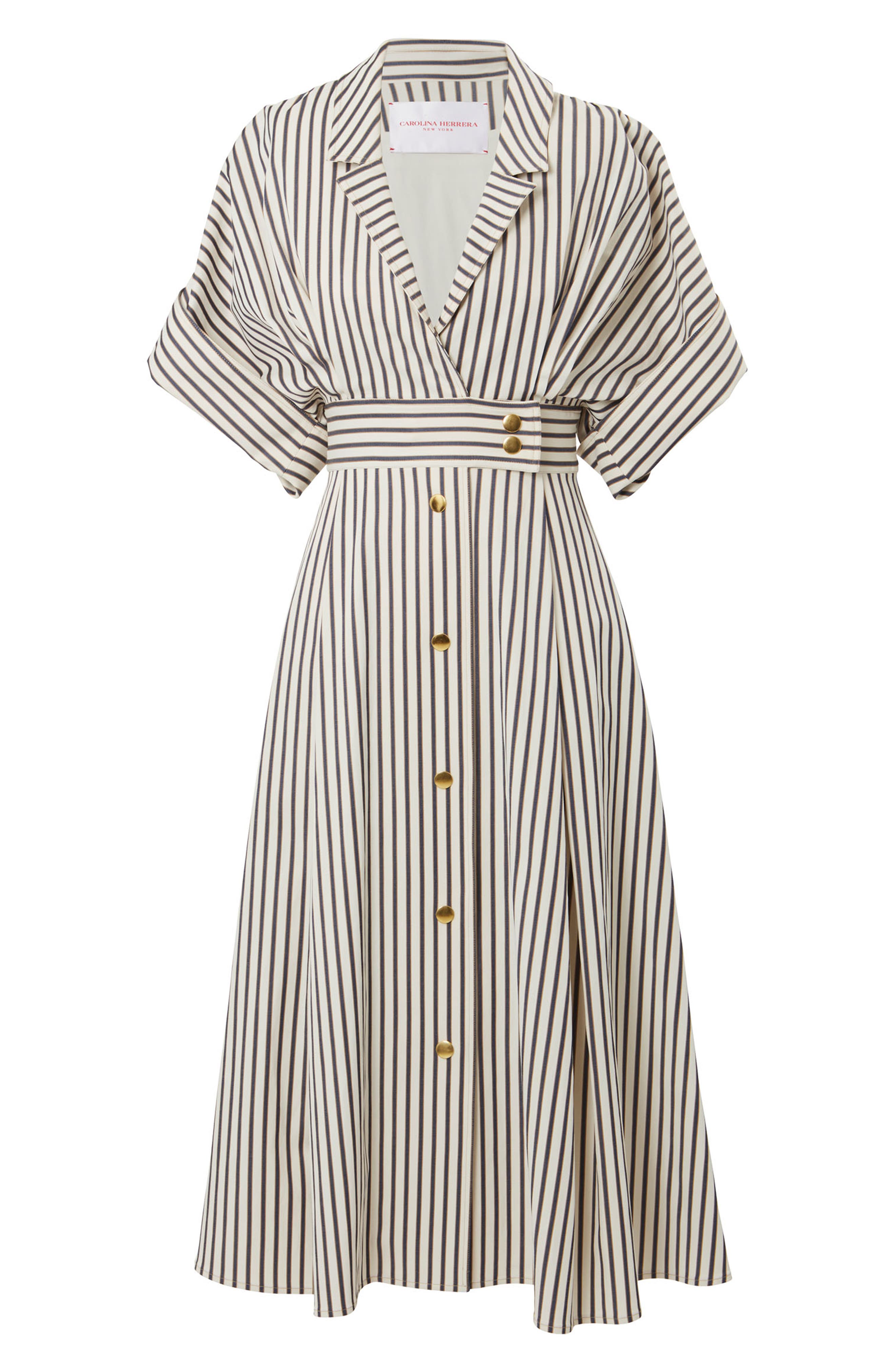 Carolina Herrera Stripe Dropped Shoulder Shirtdress | Nordstrom