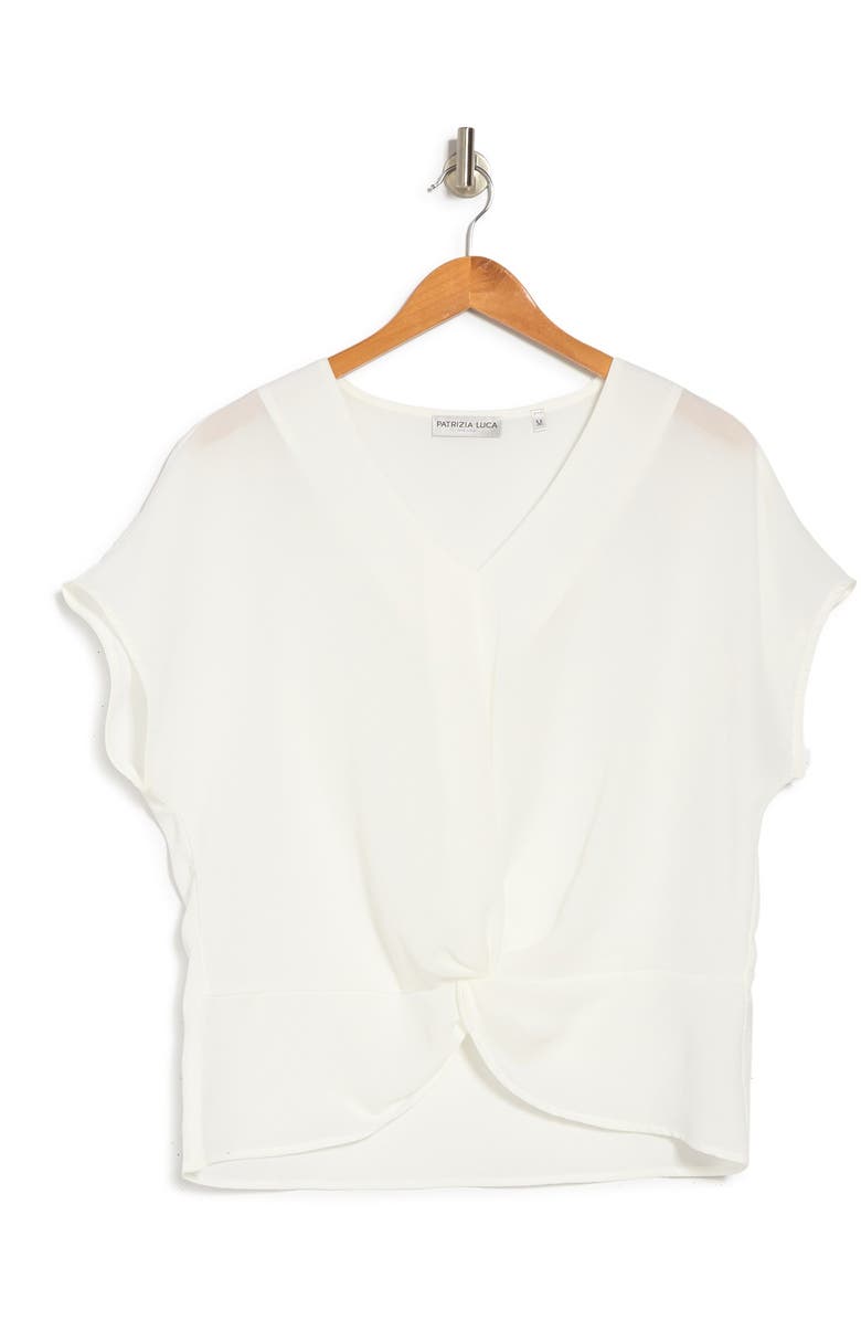 PATRIZIA LUCA V-Neck Knot Front Top | Nordstromrack