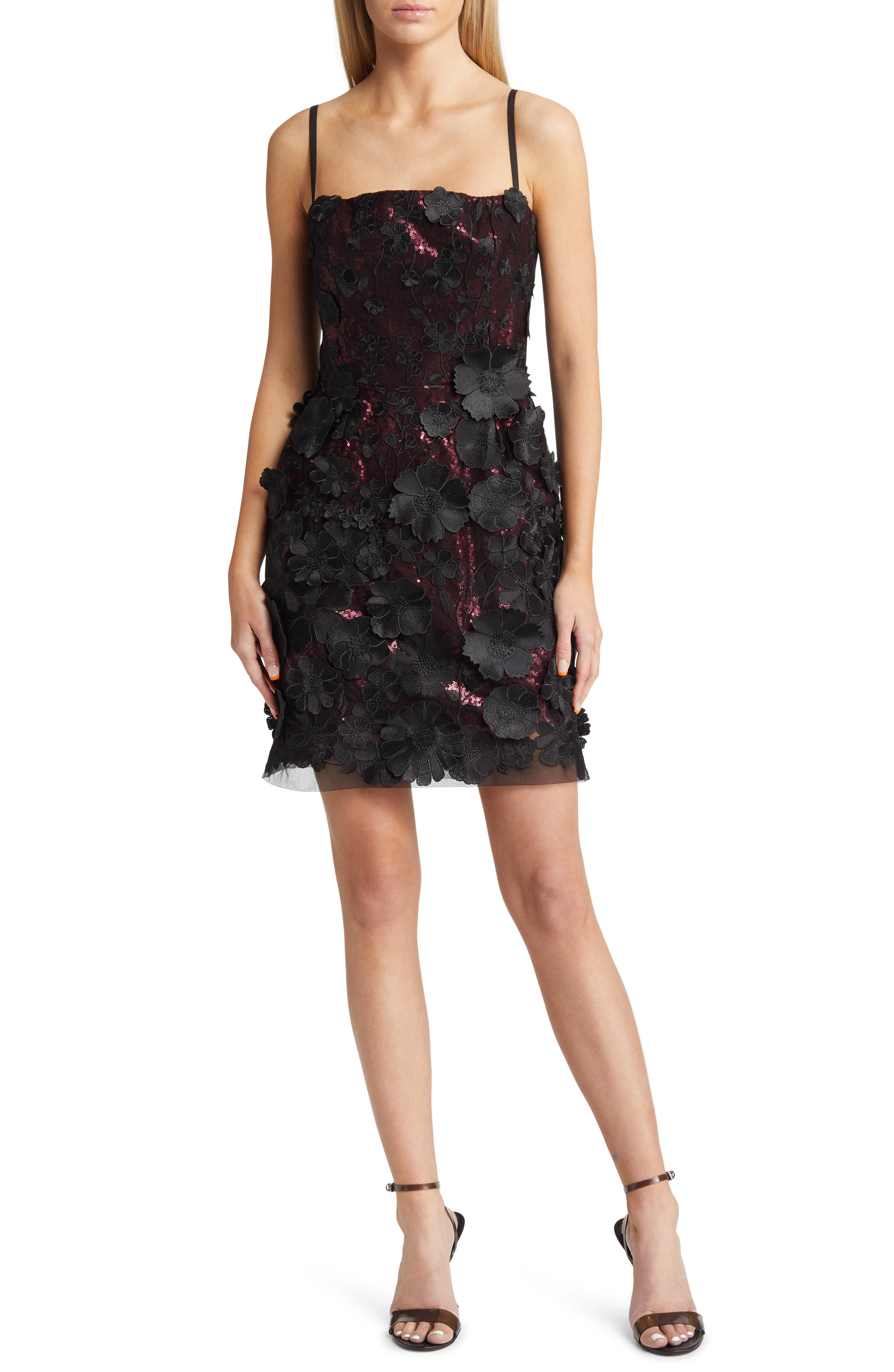 HELSI Hilma Floral Appliqué Sequin Minidress | Nordstromrack