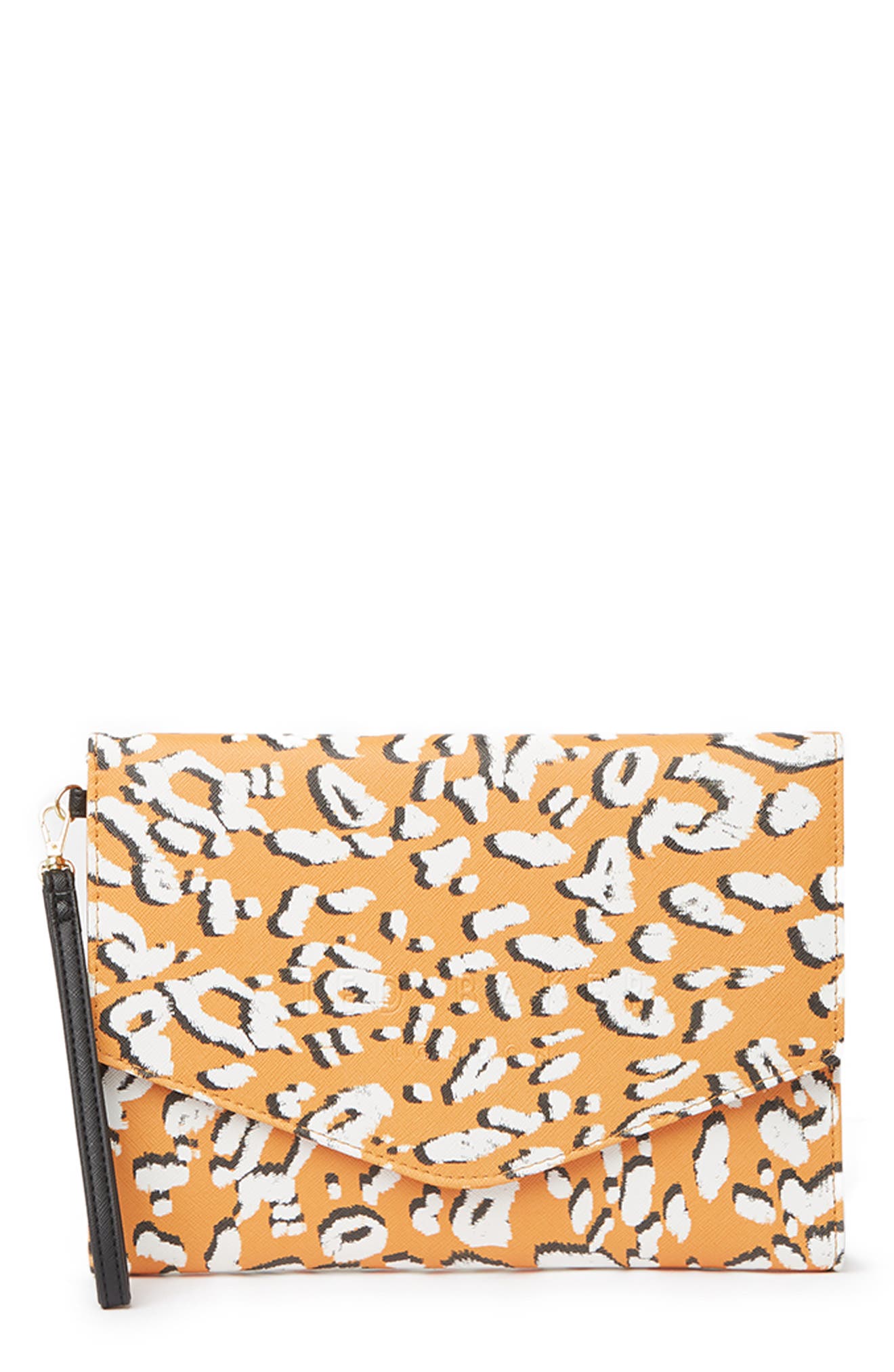 Ted Baker London Lydiiaa Leopard Print Saffiano Envelope Wristlet ...